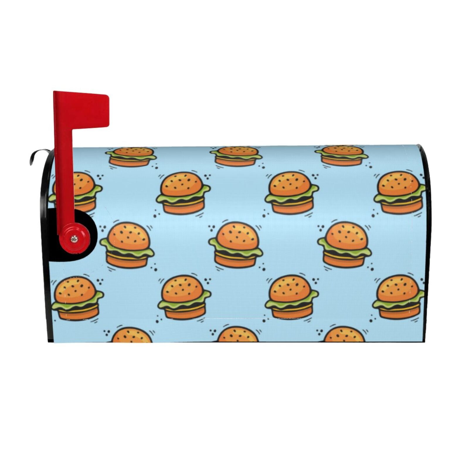 Mailbox Covers Magnetic Standard Size - Cute Hamburger Blue Waterproof ...