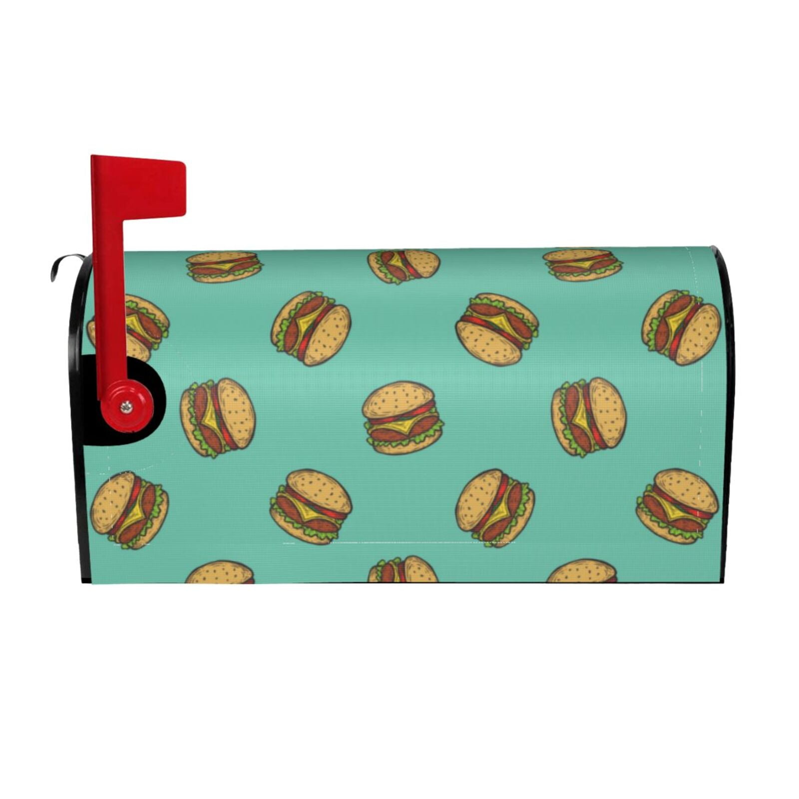 Mailbox Covers Magnetic Standard Size - Cute Hamburger Teal Blue ...