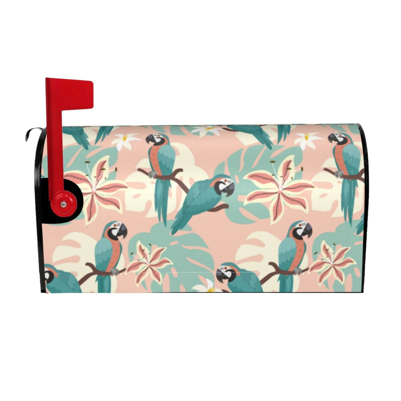 Mailbox Covers Magnetic Standard Size - Cute Macaw Monstera Flower ...