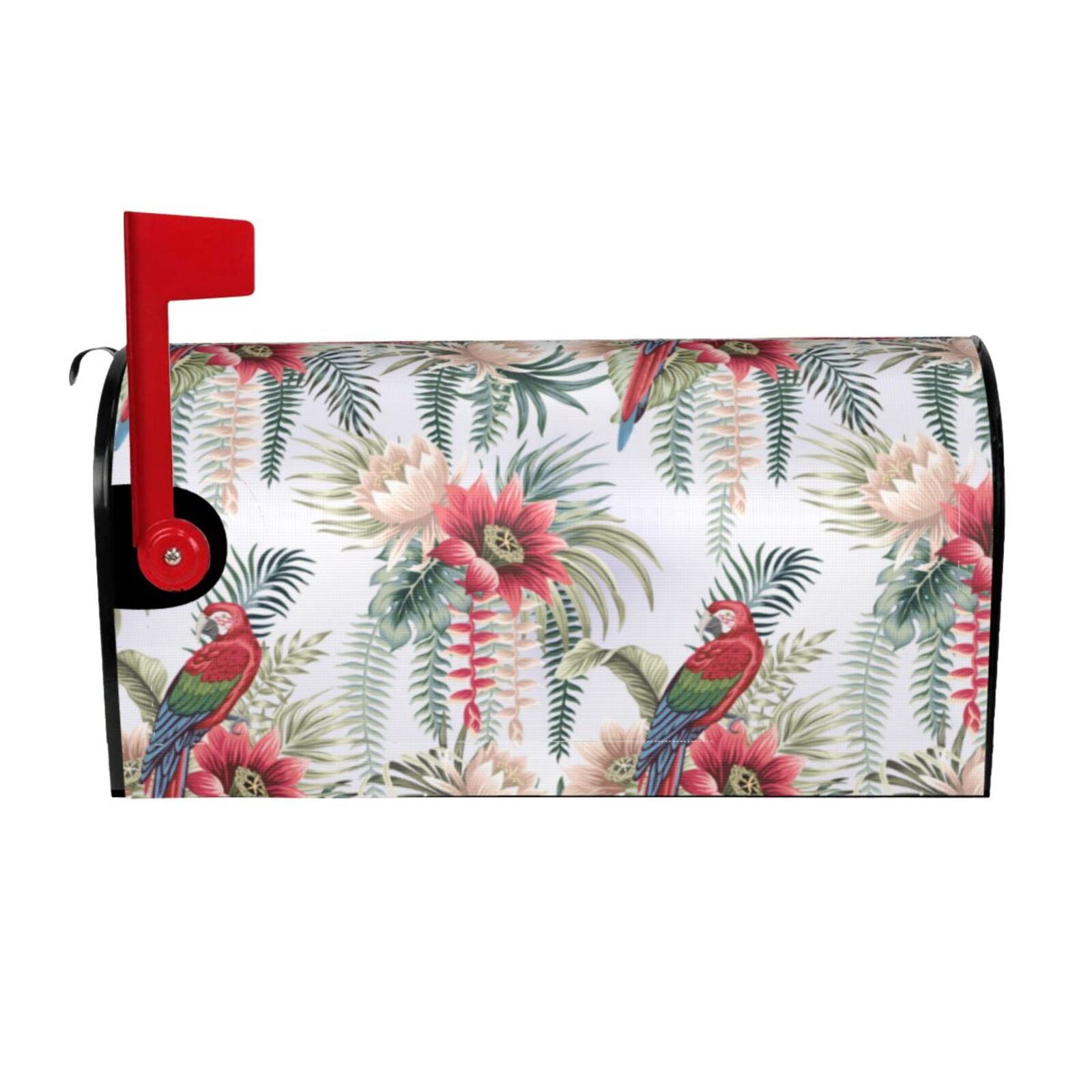Mailbox Covers Magnetic Standard Size - Cute Parrot Flowers Palm Leaves ...