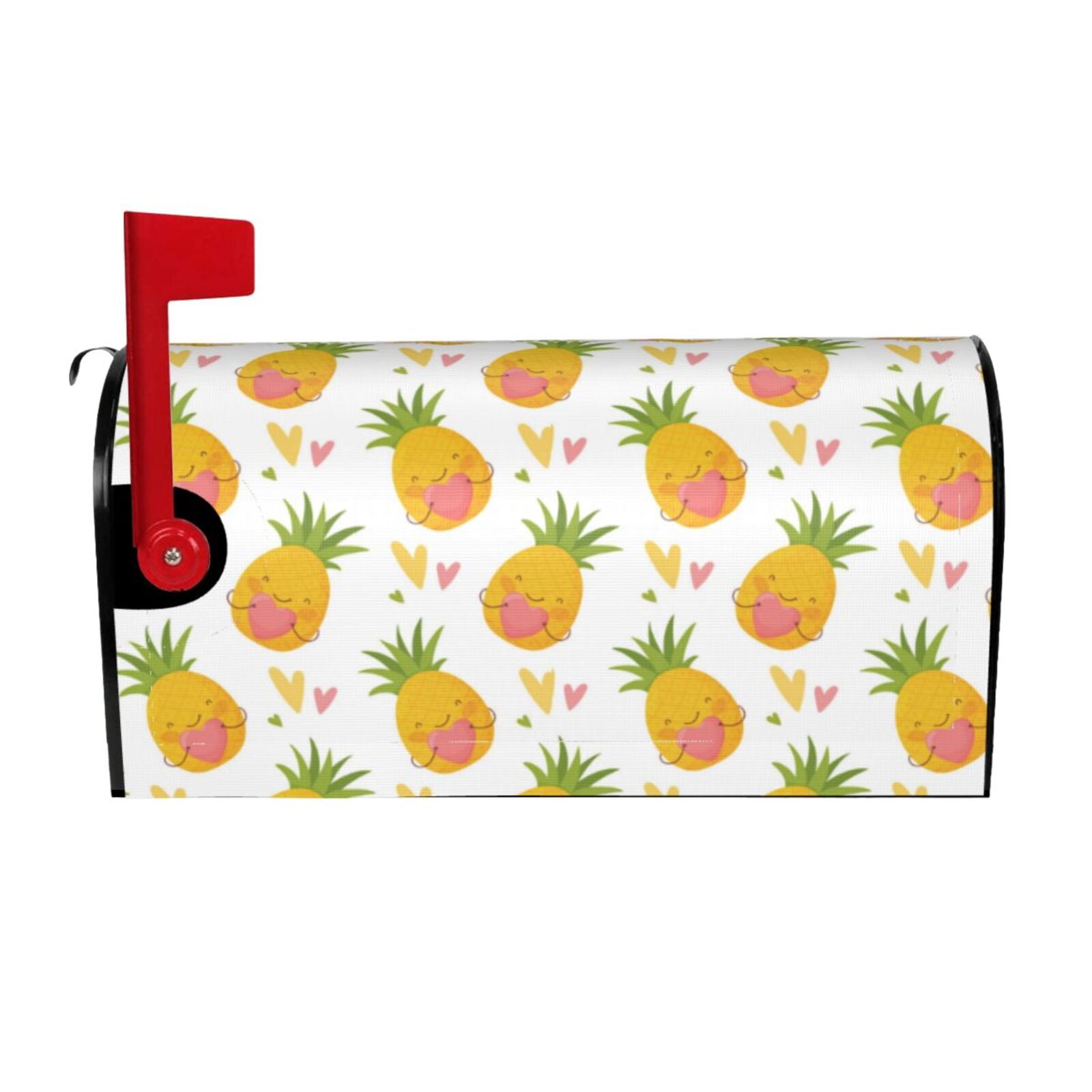 Mailbox Covers Magnetic Standard Size - Cute Pineapple Pink Love Waterproof Mailbox Wraps ...