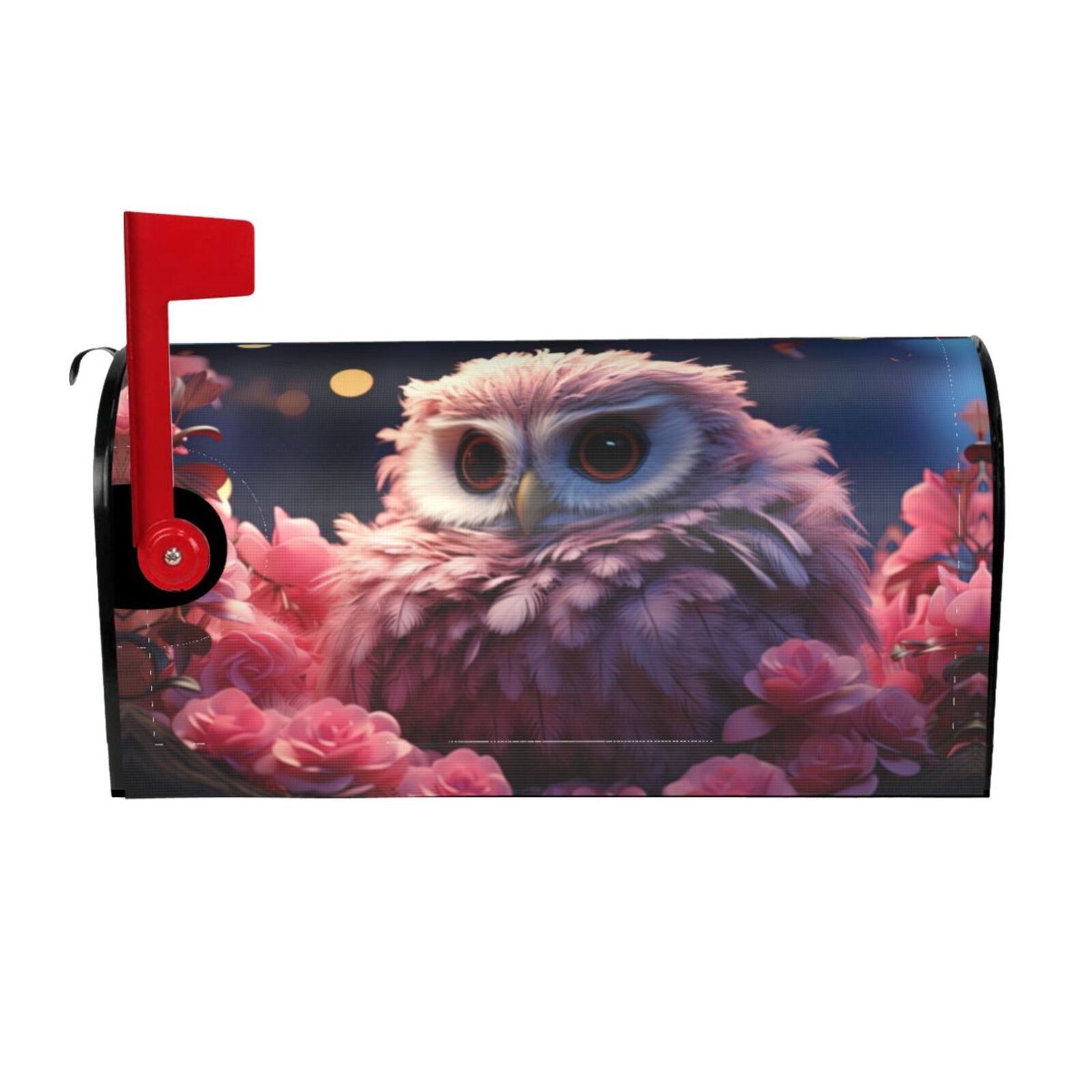 Mailbox Covers Magnetic Standard Size - Cute Pink Flower Owl Waterproof ...