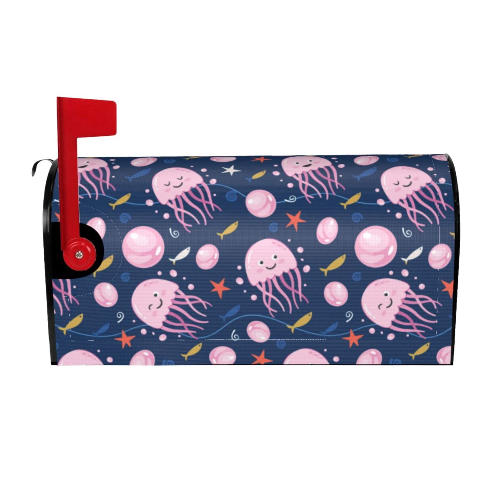Mailbox Covers Magnetic Standard Size - Cute Pink Jellyfish Waterproof ...