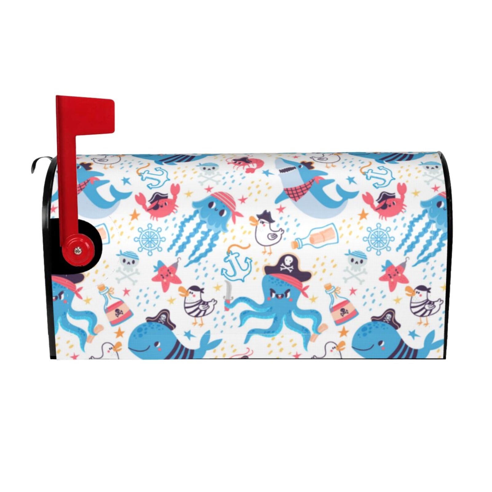 Mailbox Covers Magnetic Standard Size - Cute Pirate Shark Whale Octopus ...