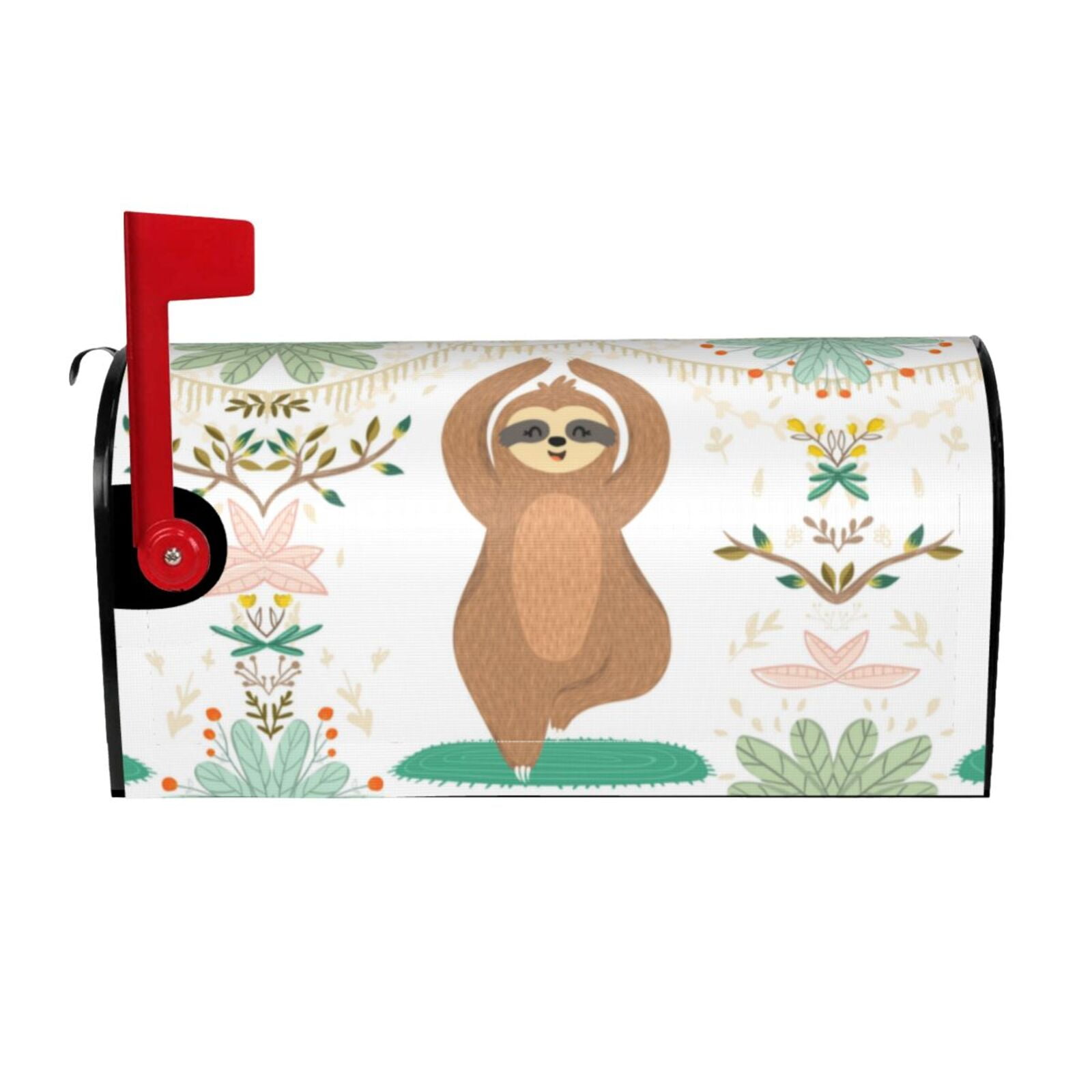 Mailbox Covers Magnetic Standard Size - Cute Sloth In Yoga Pose Tree ...