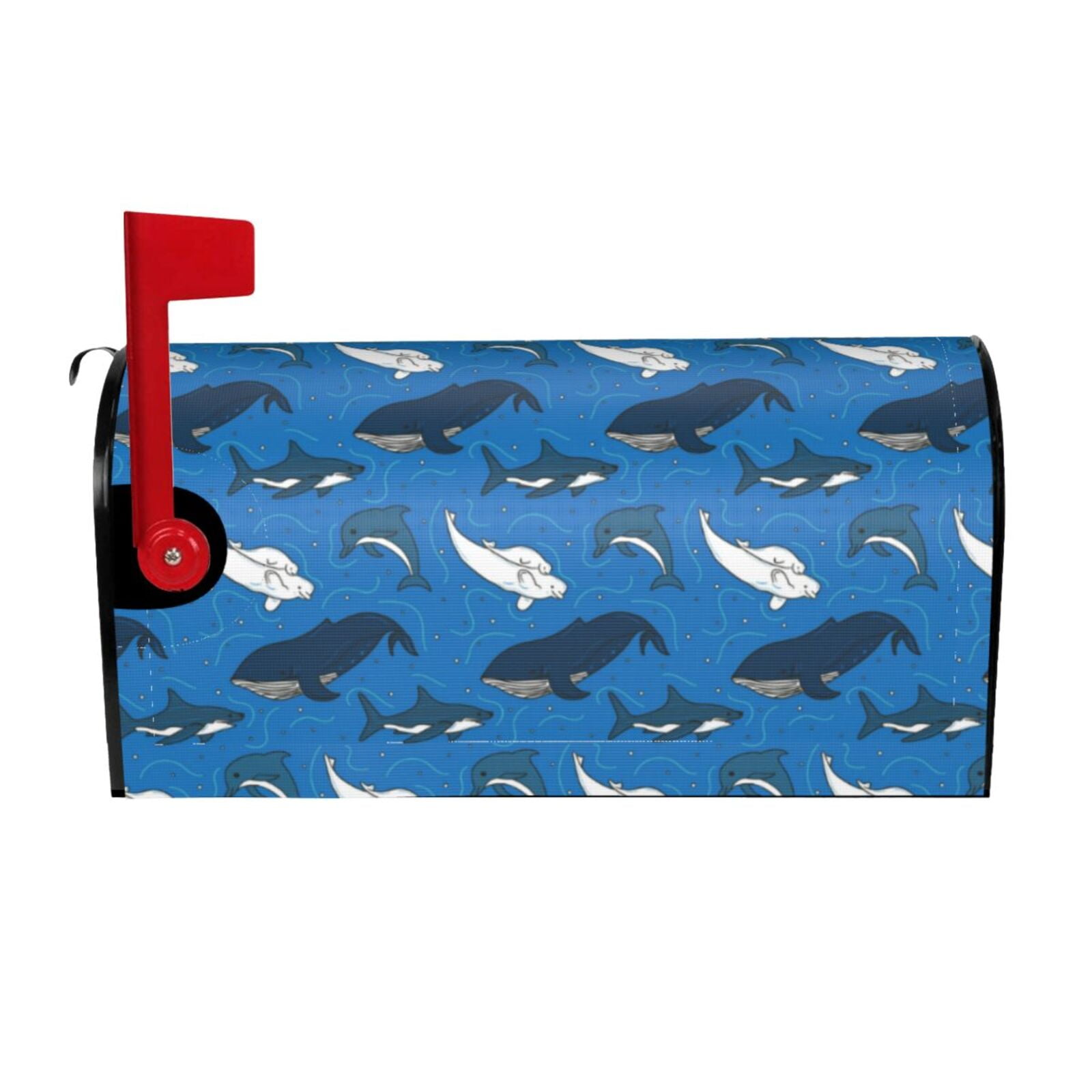 Mailbox Covers Magnetic Standard Size - Cute Whale Dolphin Shark ...
