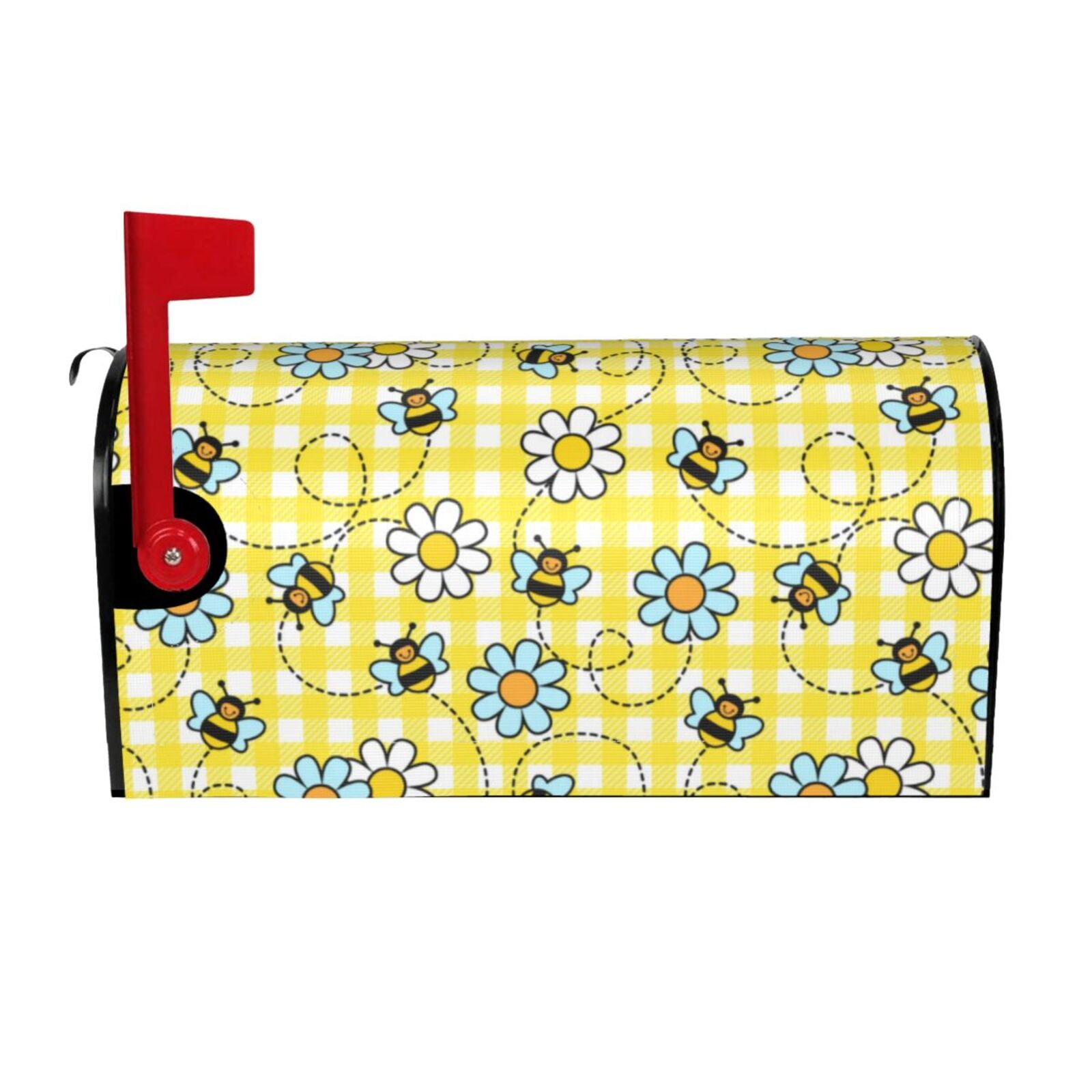 Mailbox Covers Magnetic Standard Size - Cute bees daisies yellow ...