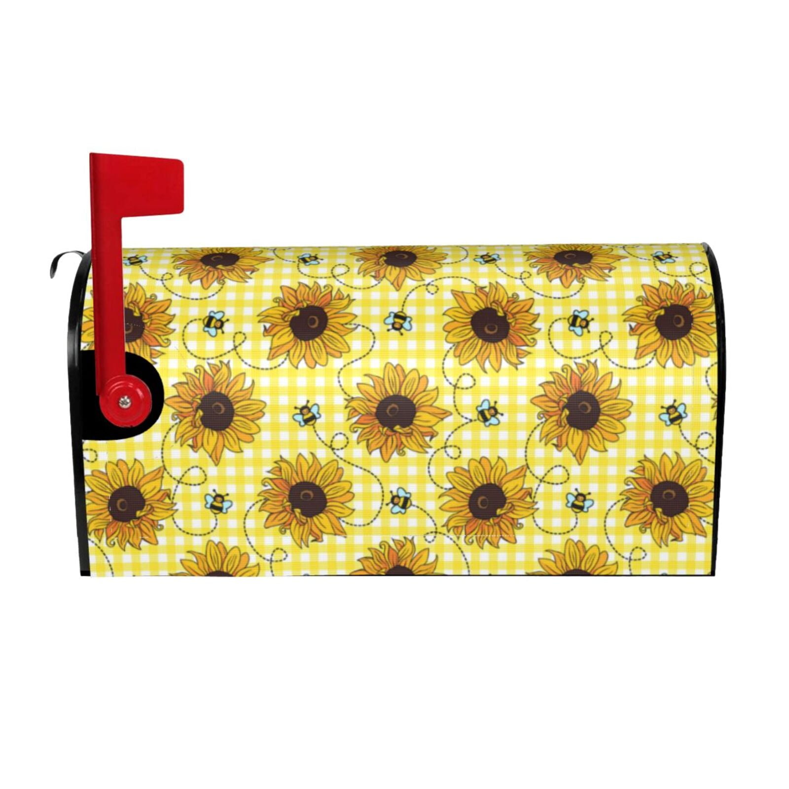 Mailbox Covers Magnetic Standard Size - Cute bees sunflowers checkered ...