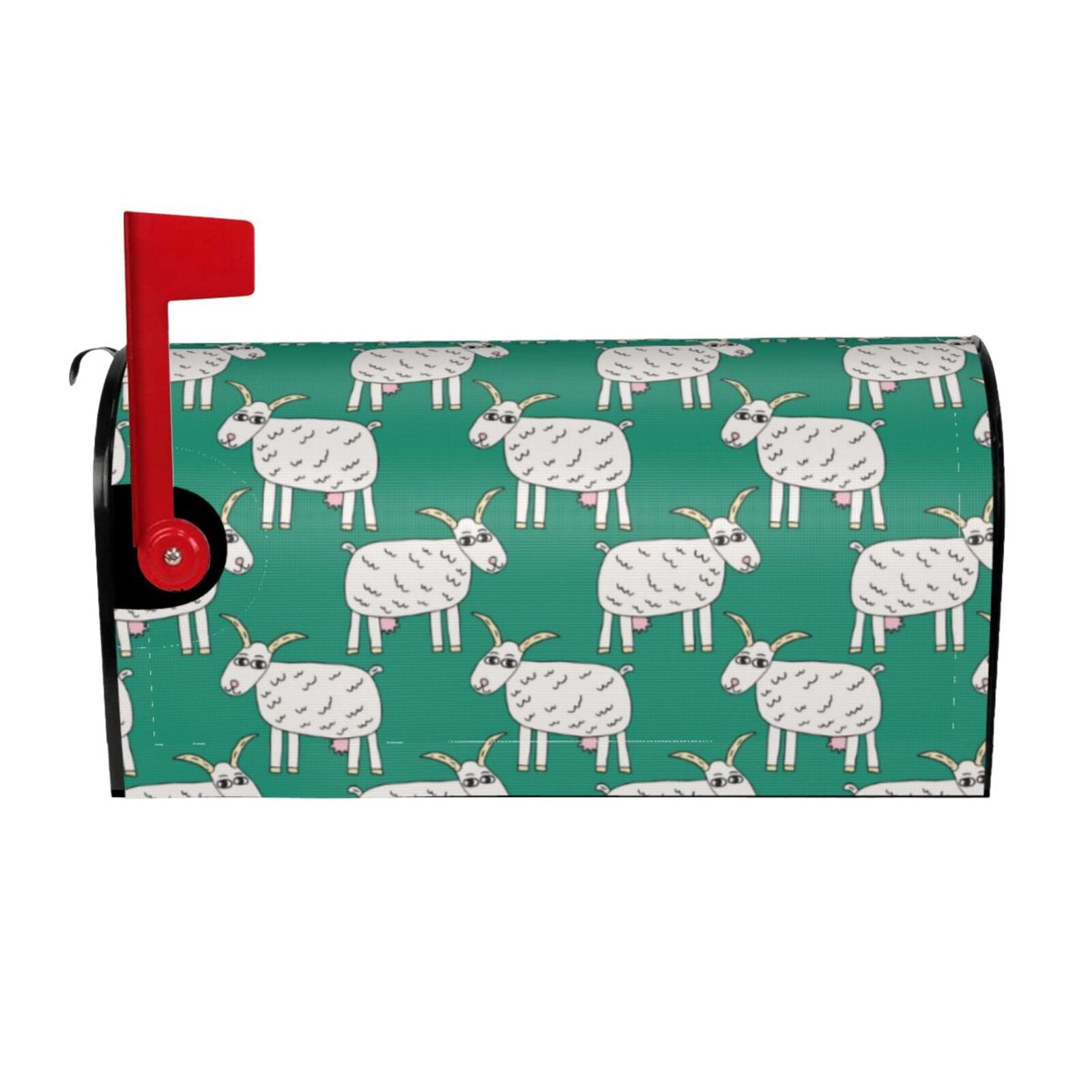 Mailbox Covers Magnetic Standard Size - Cute cartoon doodle goat green ...