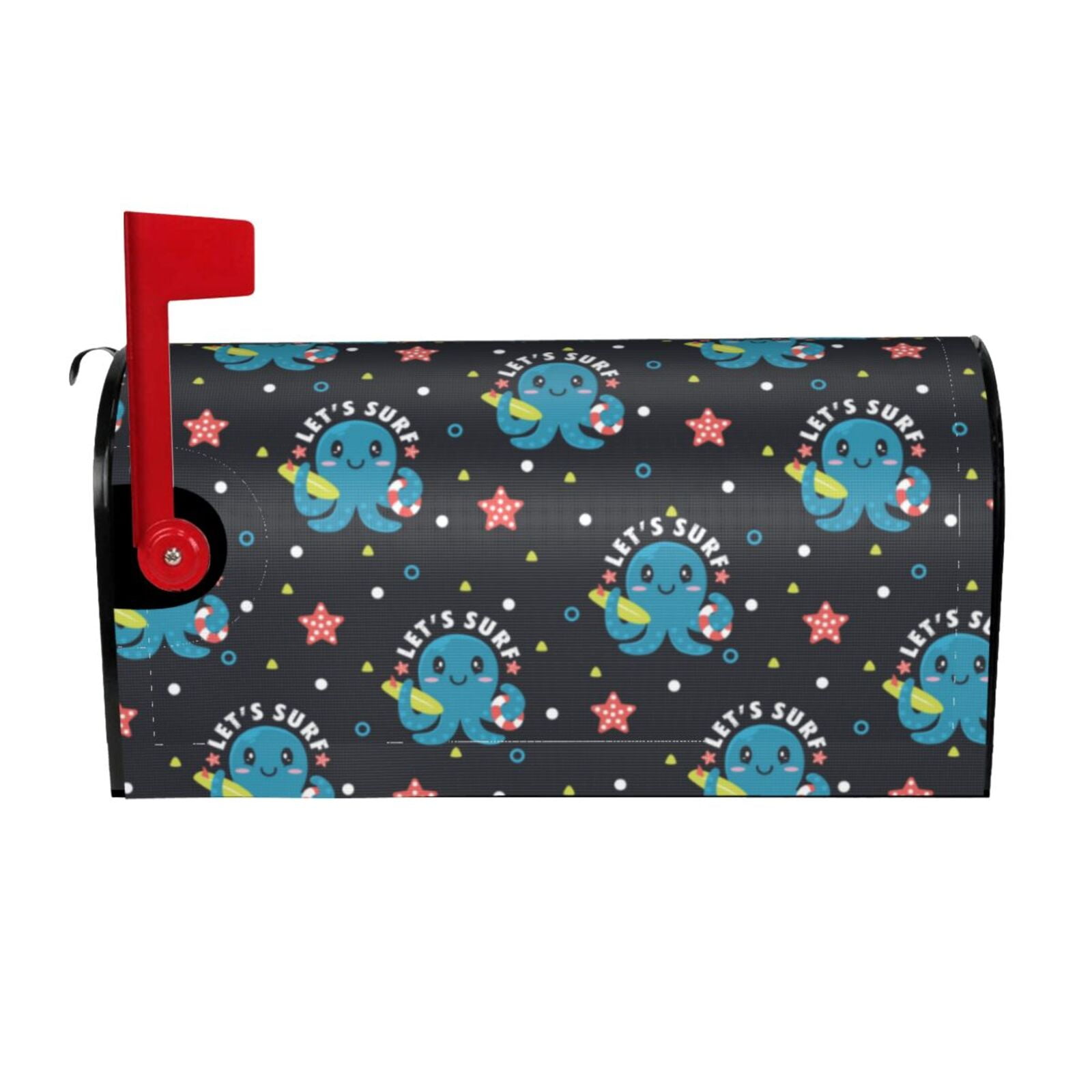 Mailbox Covers Magnetic Standard Size - Cute cartoon octopus surf ...