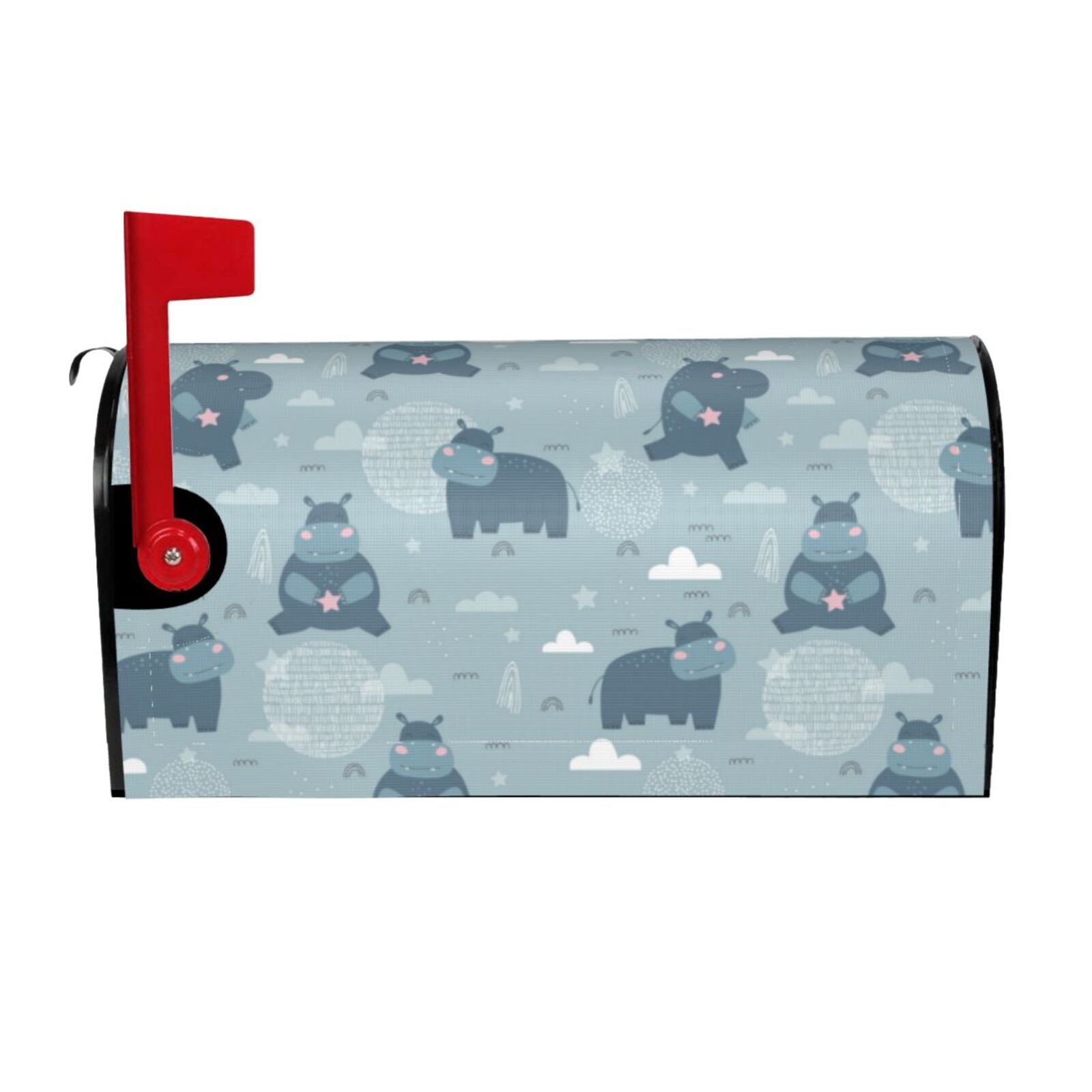 Mailbox Covers Magnetic Standard Size - Cute hippopotamus Waterproof ...