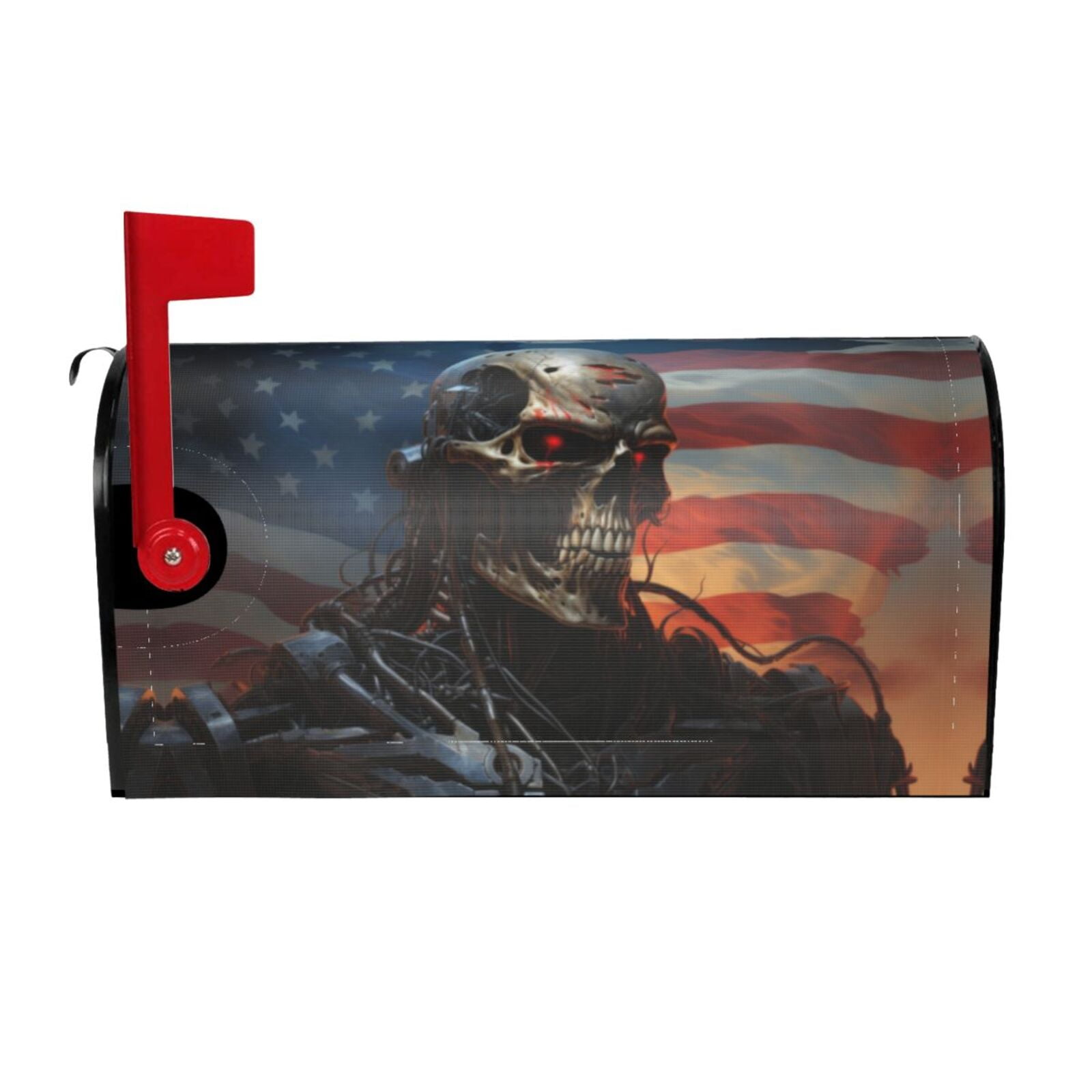 Mailbox Covers Magnetic Standard Size - Cyberpunk Skull American Flag ...
