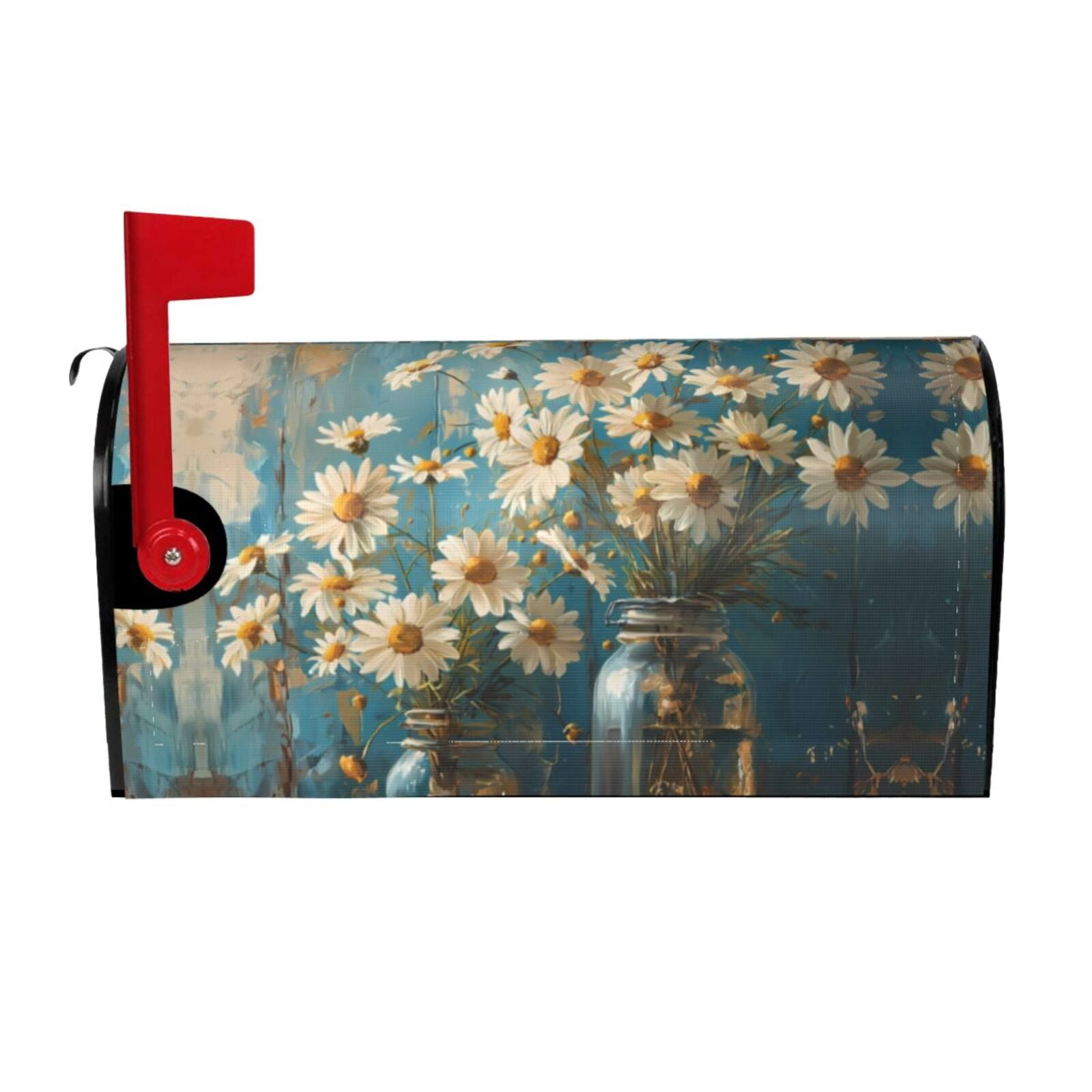 Mailbox Covers Magnetic Standard Size - Delicate White Daisy Jars ...