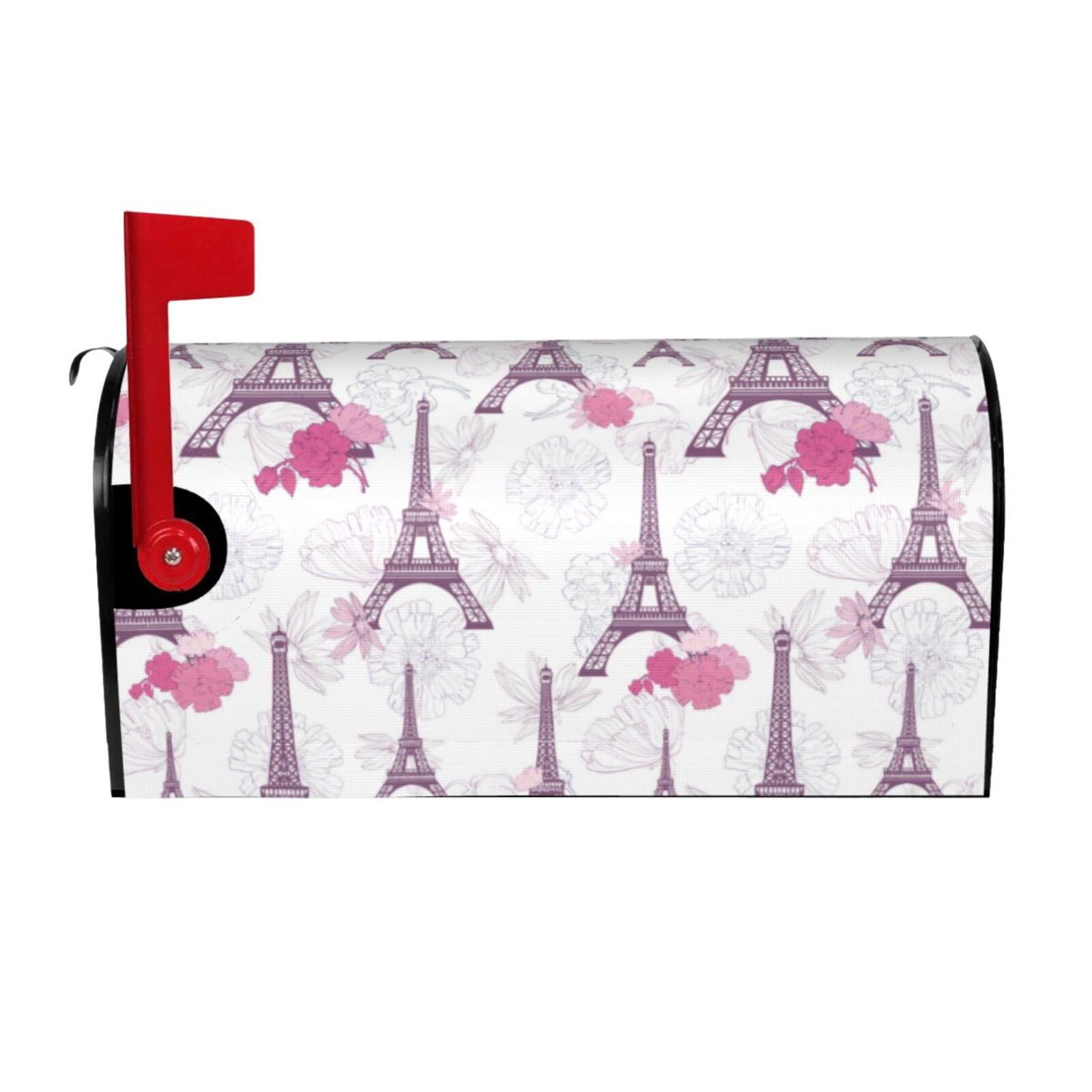 Mailbox Covers Magnetic Standard Size - Eiffel Tower flowers Waterproof ...