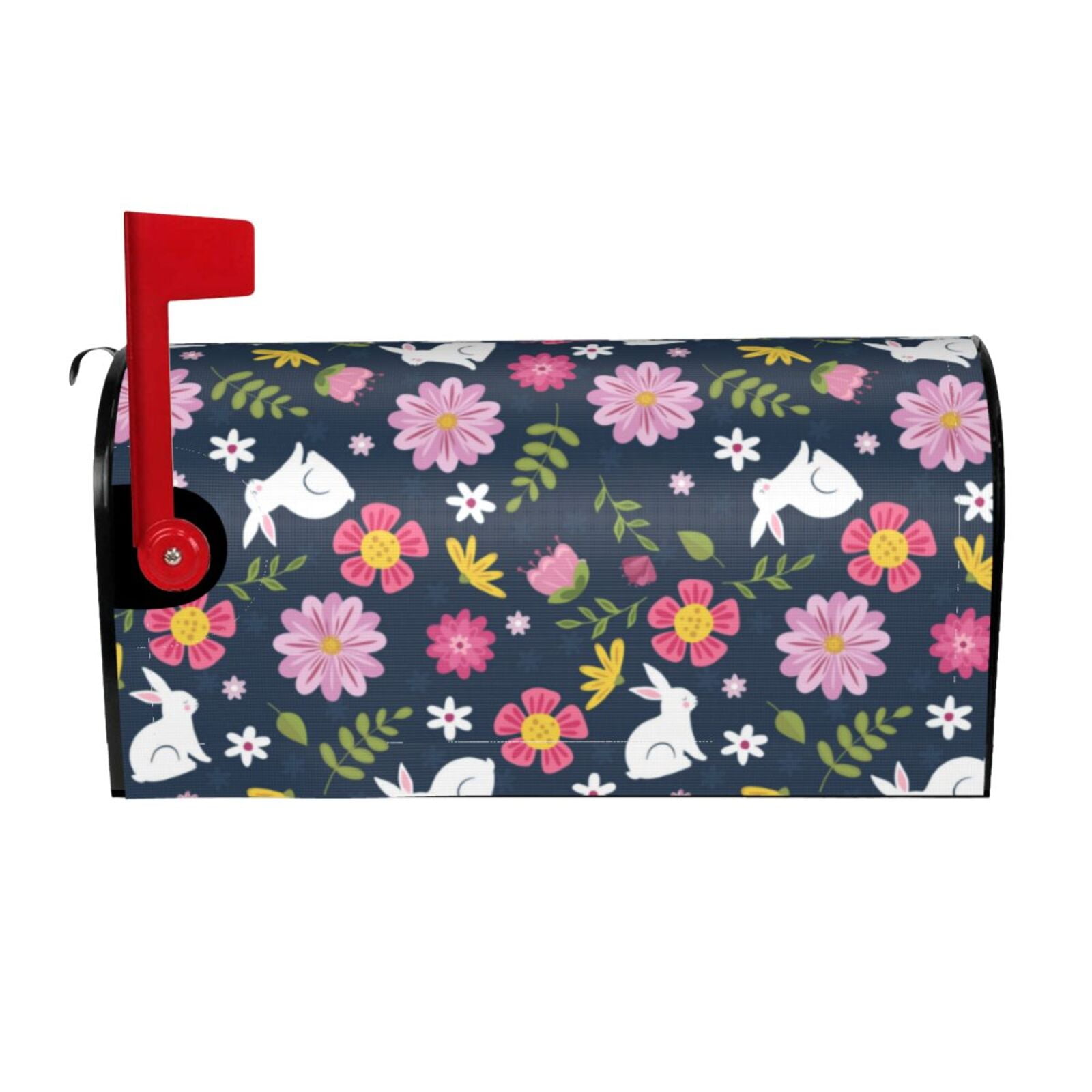 Mailbox Covers Magnetic Standard Size - Elegant Cute Rabbit Flowers ...
