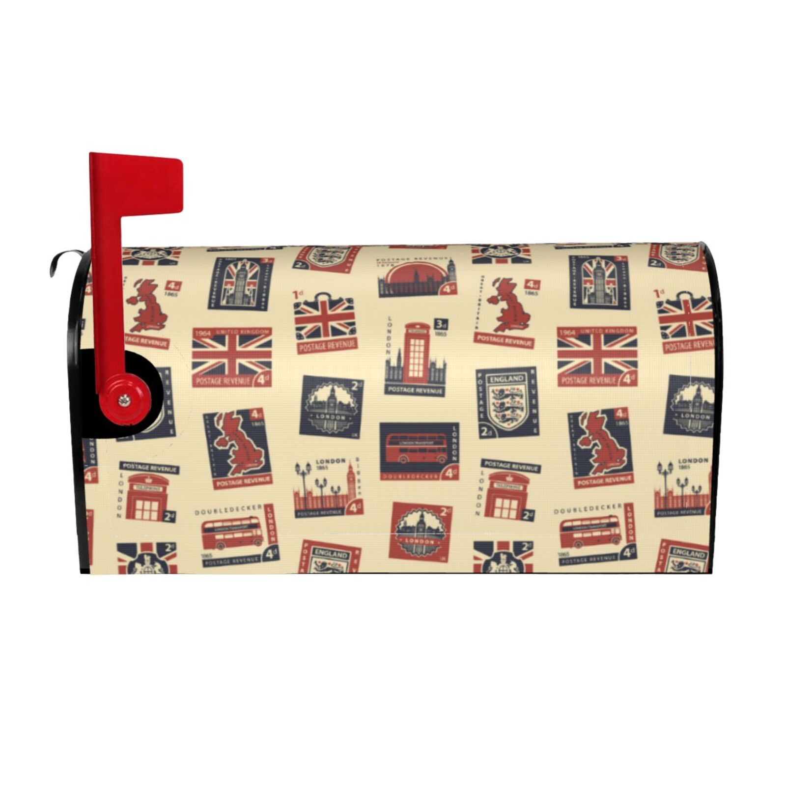 Mailbox Covers Magnetic Standard Size - England Stamp print Waterproof ...