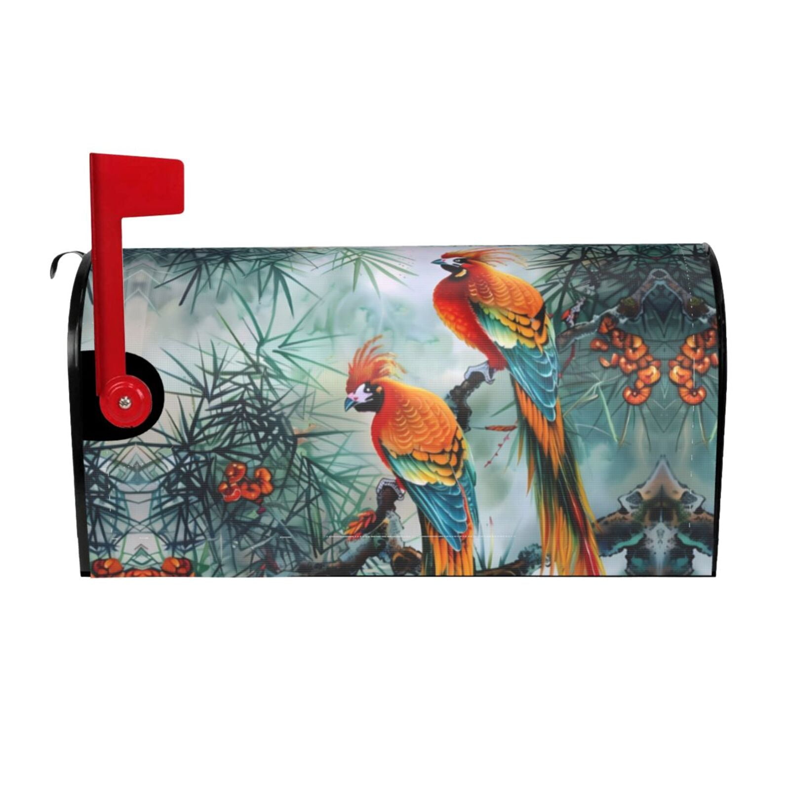 Mailbox Covers Magnetic Standard Size - Exotic Birds Forest Waterproof ...