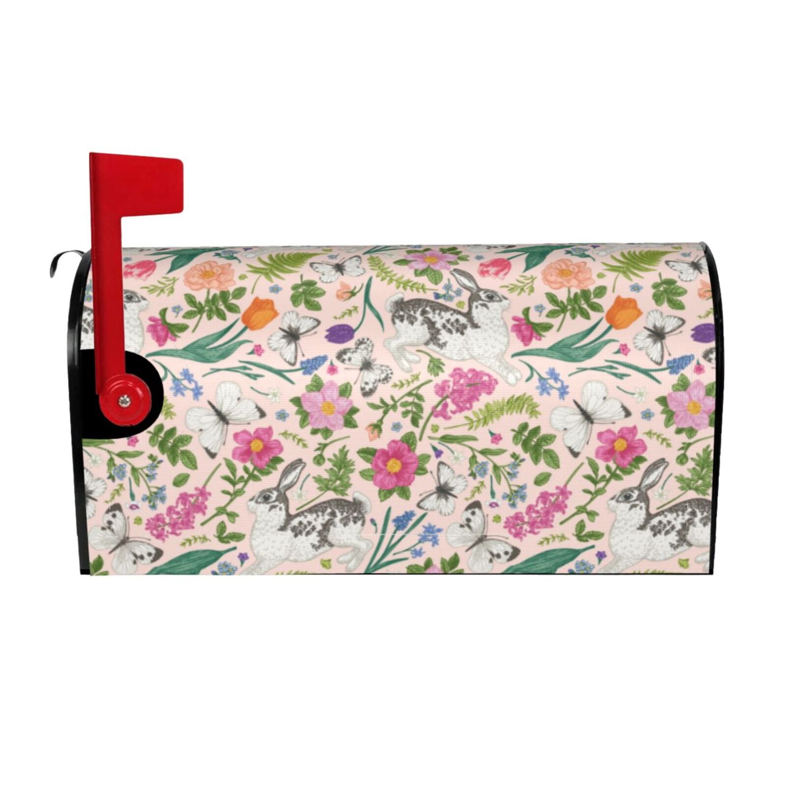 Mailbox Covers Magnetic Standard Size - Exotic Rabbit Butterfly Flower ...