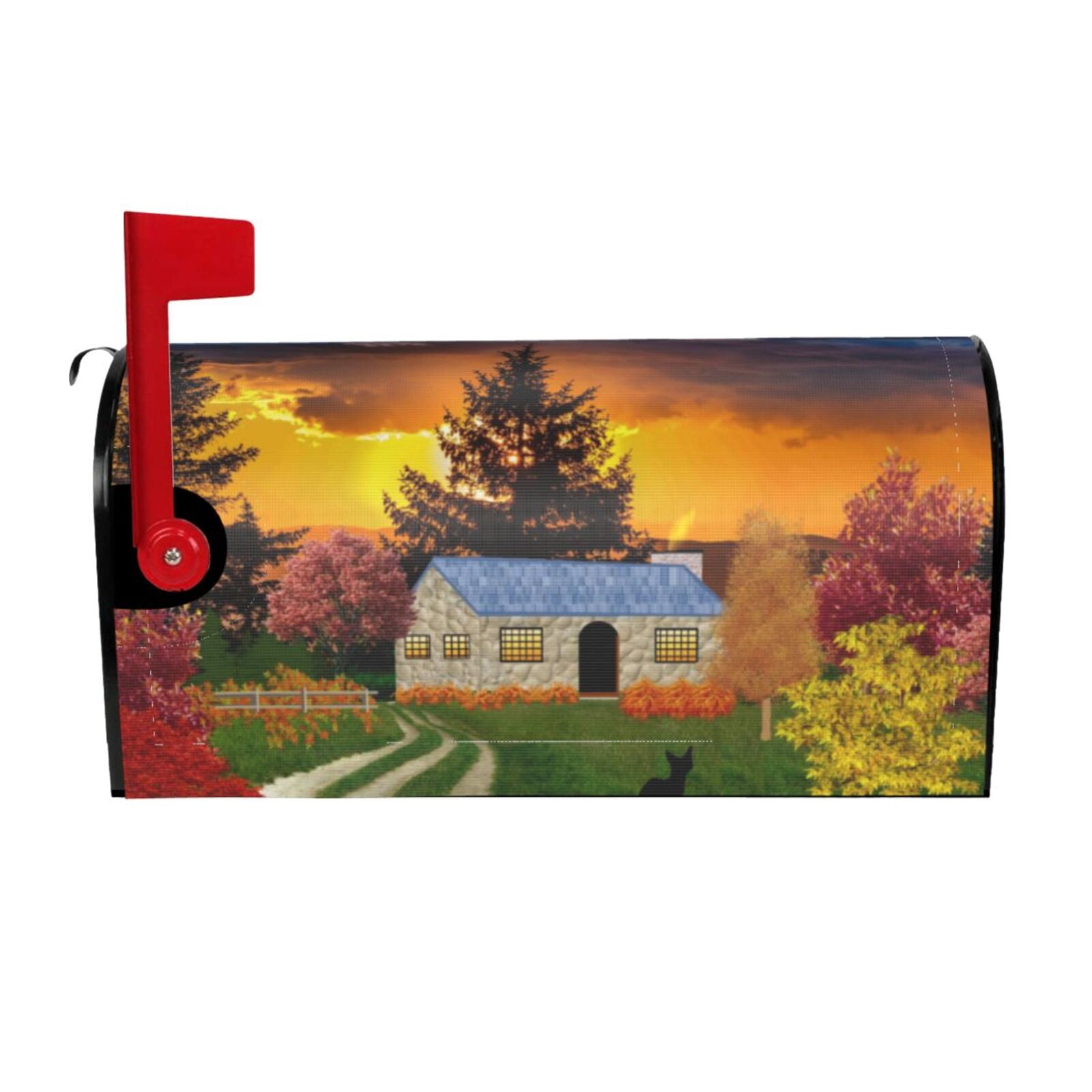 Mailbox Covers Magnetic Standard Size - Fall Village Scenery Waterproof ...