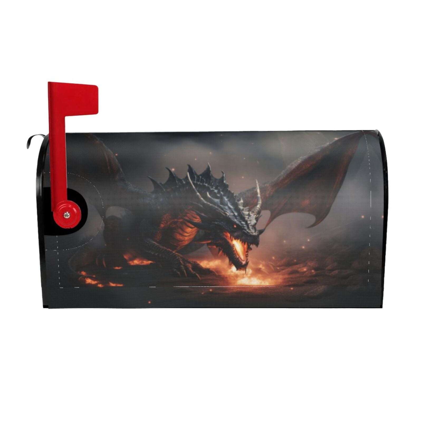 Mailbox Covers Magnetic Standard Size - Fiery Black Dragon Attack ...