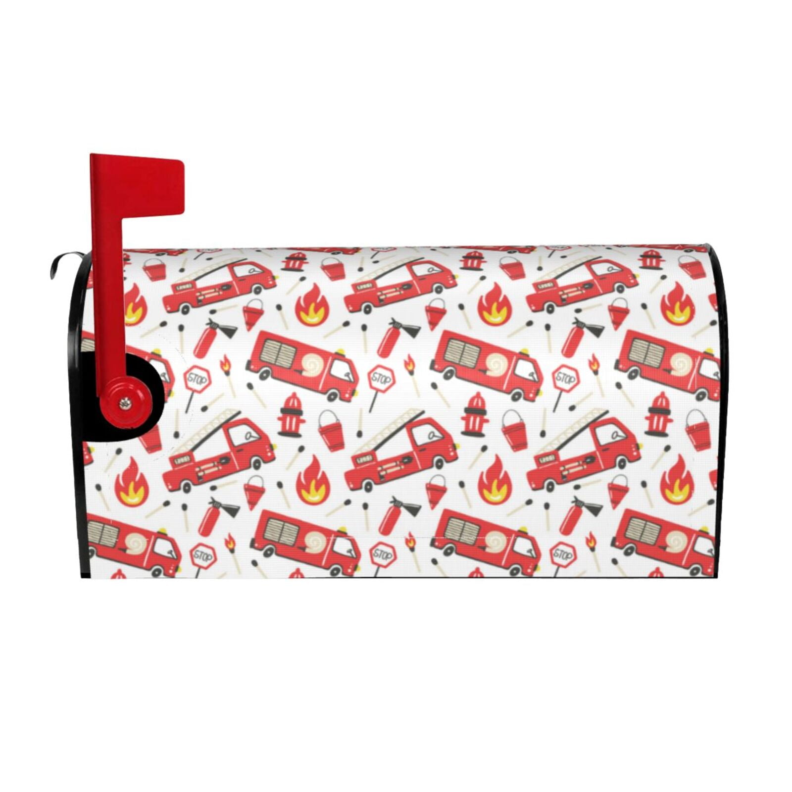 Mailbox Covers Magnetic Standard Size - Fire Truck Waterproof Mailbox ...