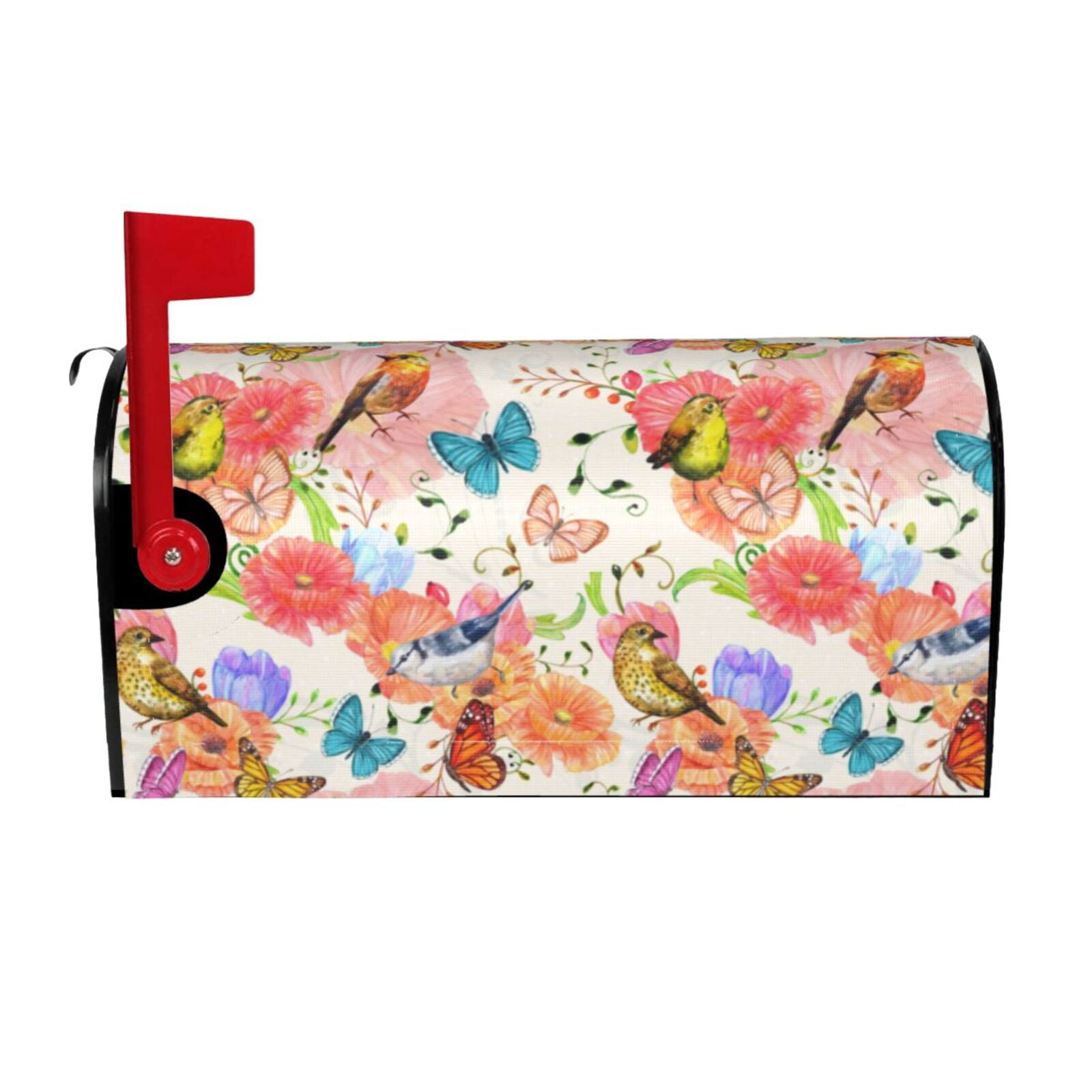 Mailbox Covers Magnetic Standard Size - Flowers And Birds Watercolor ...