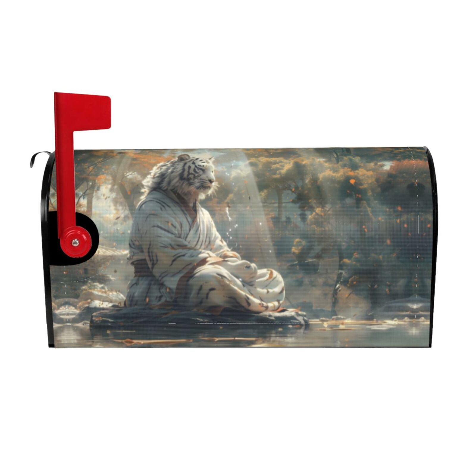 Mailbox Covers Magnetic Standard Size - Forest Meditating White Tiger ...
