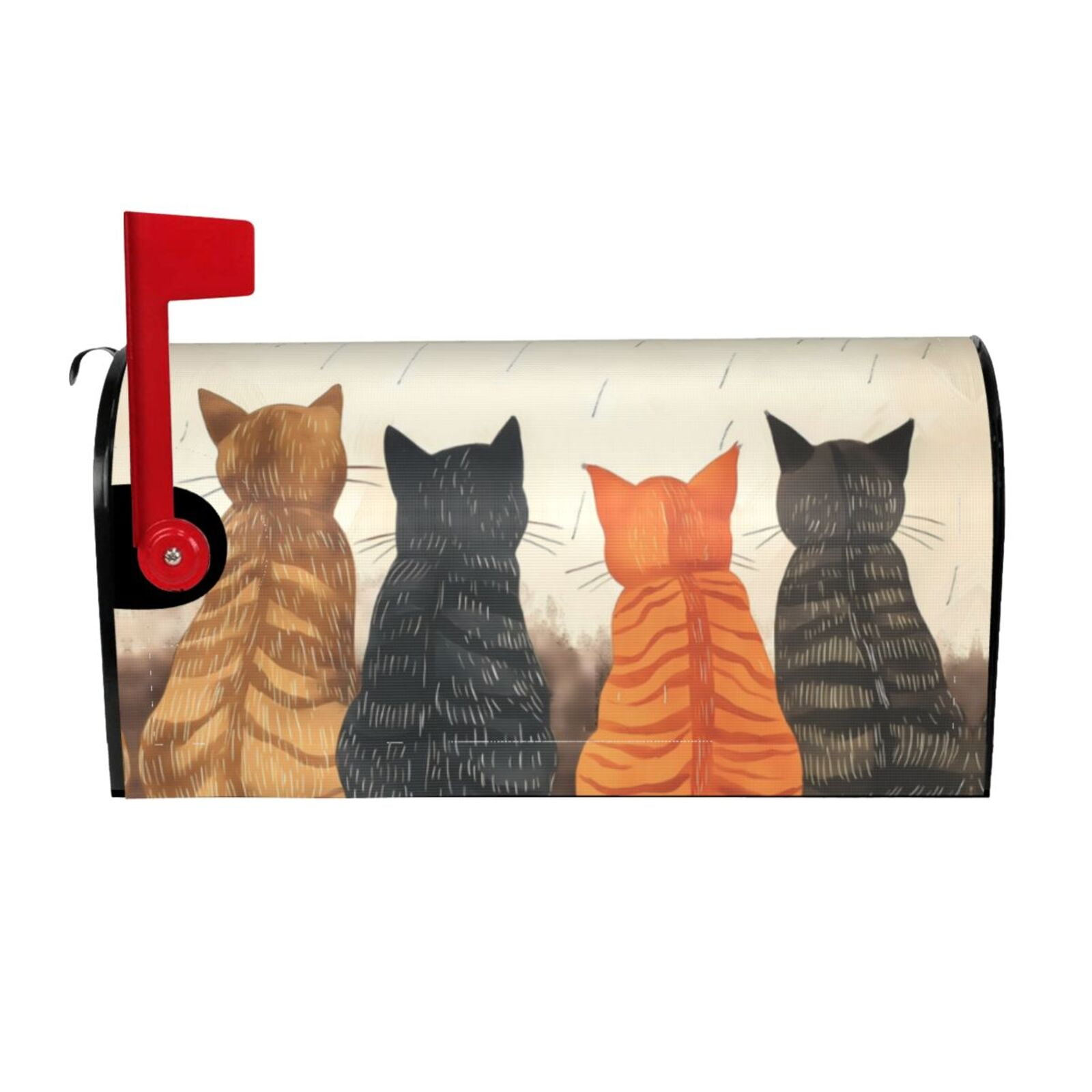 Mailbox Covers Magnetic Standard Size - Four Cats Watching Rain ...