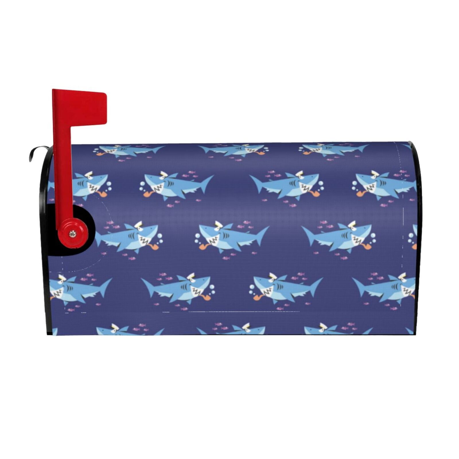Mailbox Covers Magnetic Standard Size - Funny Cartoon Cute Shark Blue ...