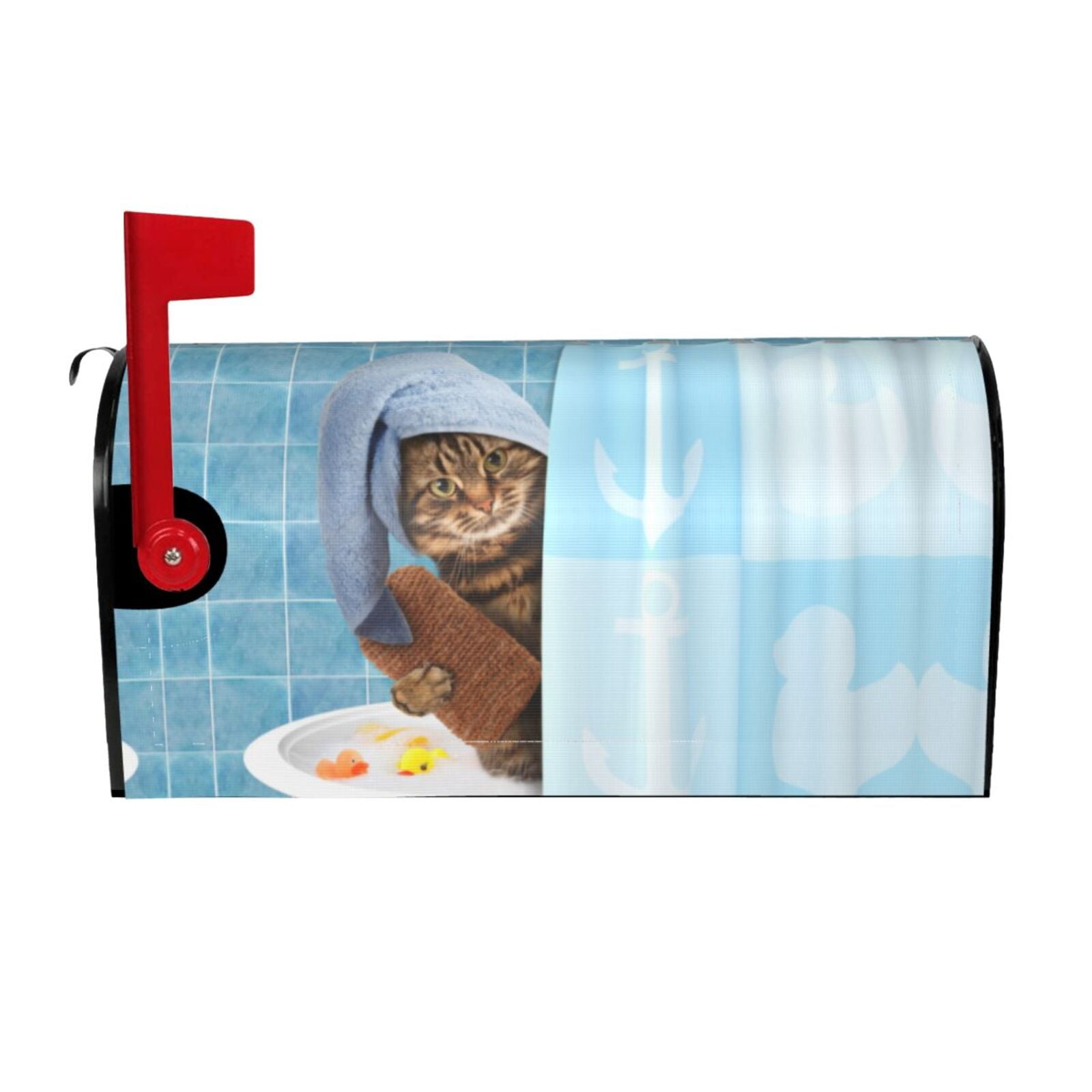 Mailbox Covers Magnetic Standard Size - Funny Cat Taking a Bath ...