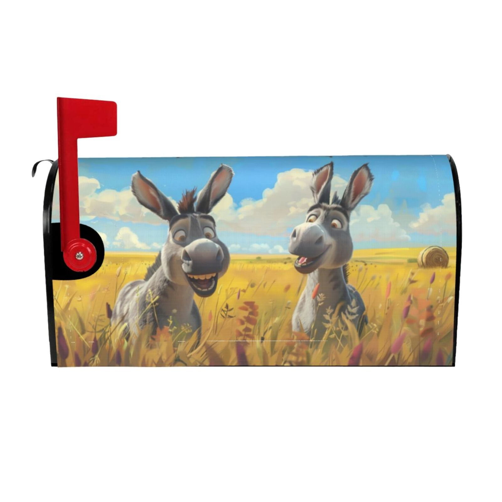 Mailbox Covers Magnetic Standard Size - Funny Countryside Donkey ...