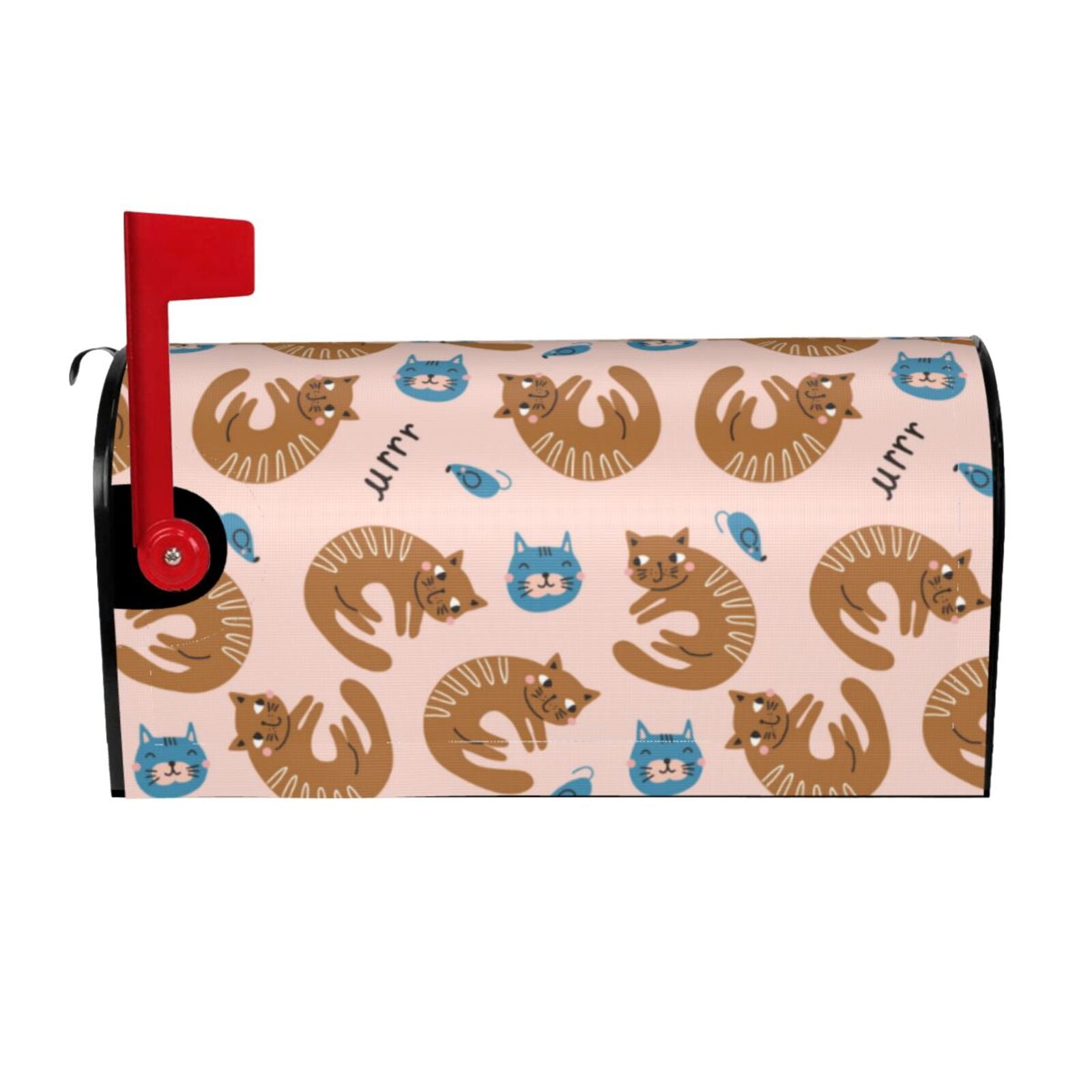 Mailbox Covers Magnetic Standard Size - Funny Cute Cartoon Cat Brown ...