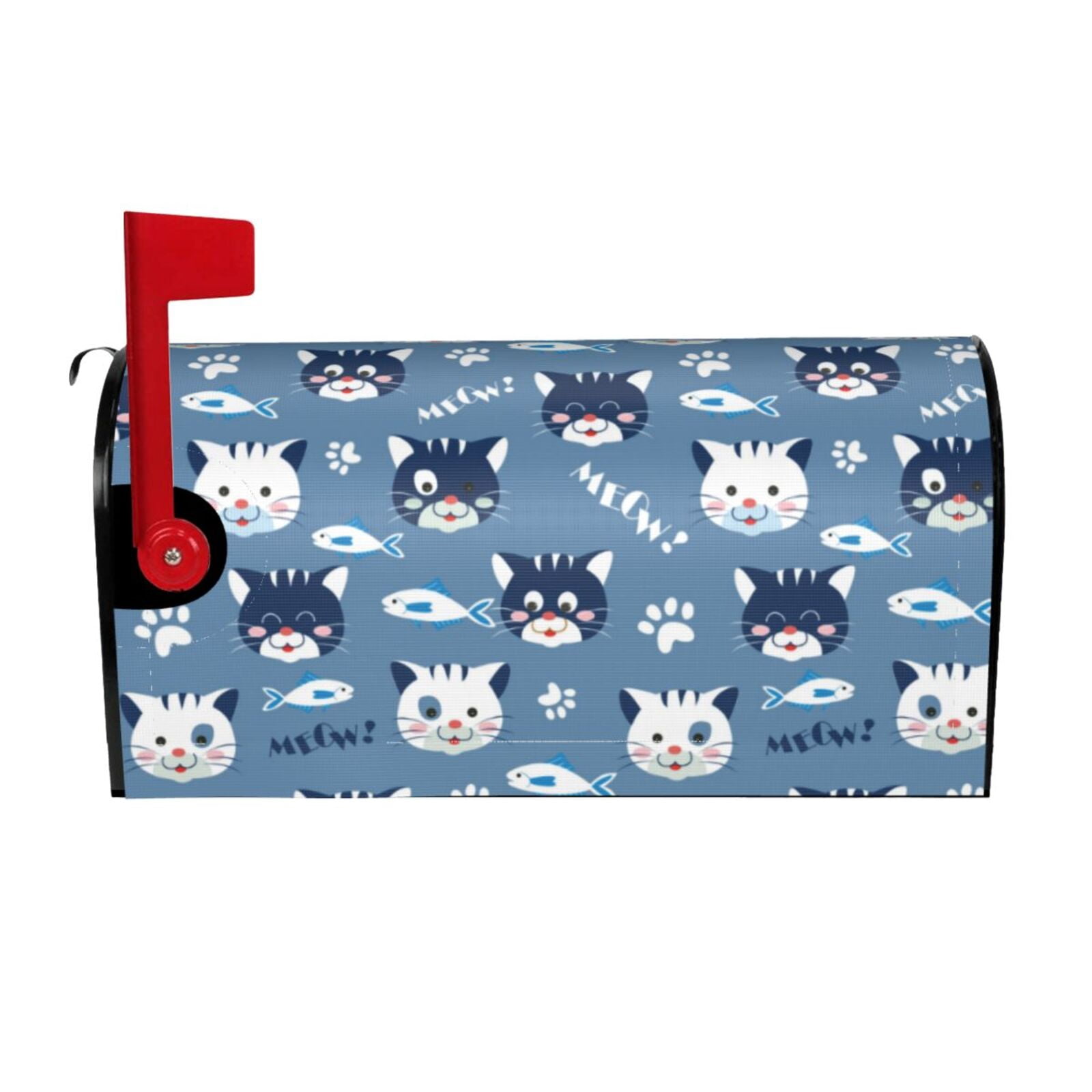 Mailbox Covers Magnetic Standard Size - Funny Cute Cat Face Fish ...