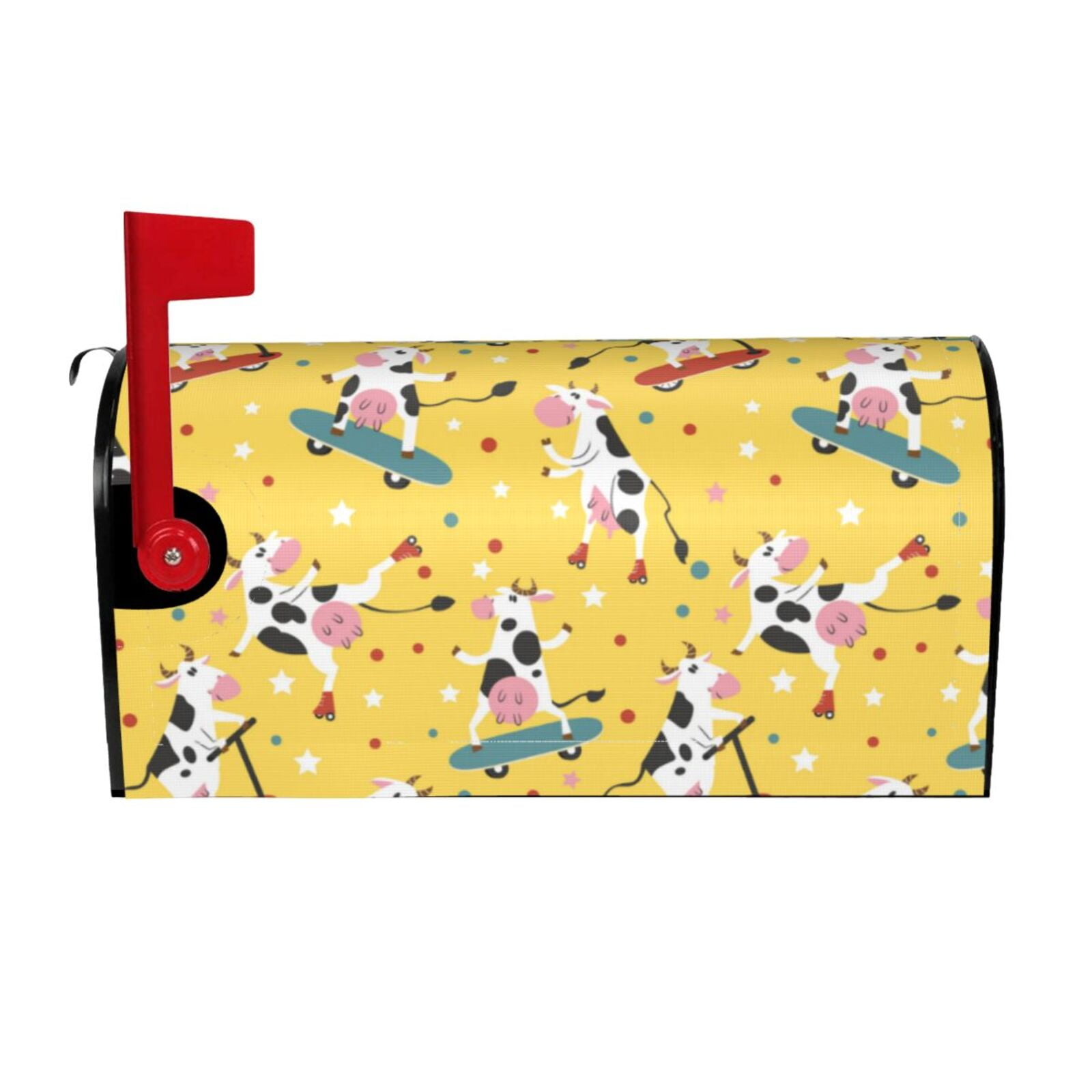 Mailbox Covers Magnetic Standard Size - Funny Cute Cow Skateboard ...