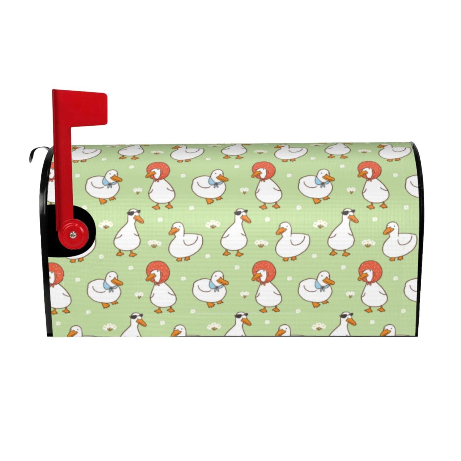 Mailbox Covers Magnetic Standard Size - Funny Cute Duck Flower Green ...