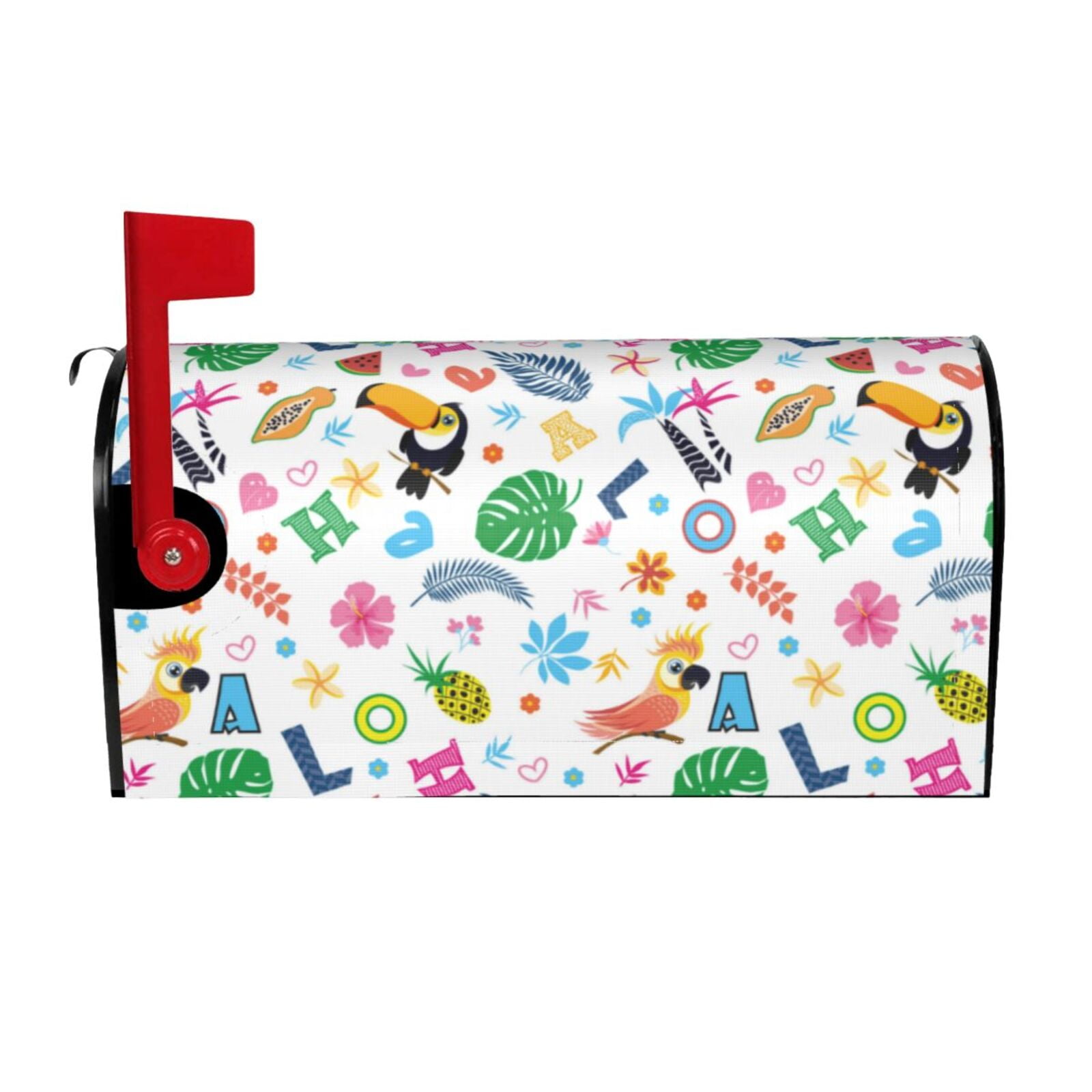 Mailbox Covers Magnetic Standard Size - Funny Cute Parrot Flower ...