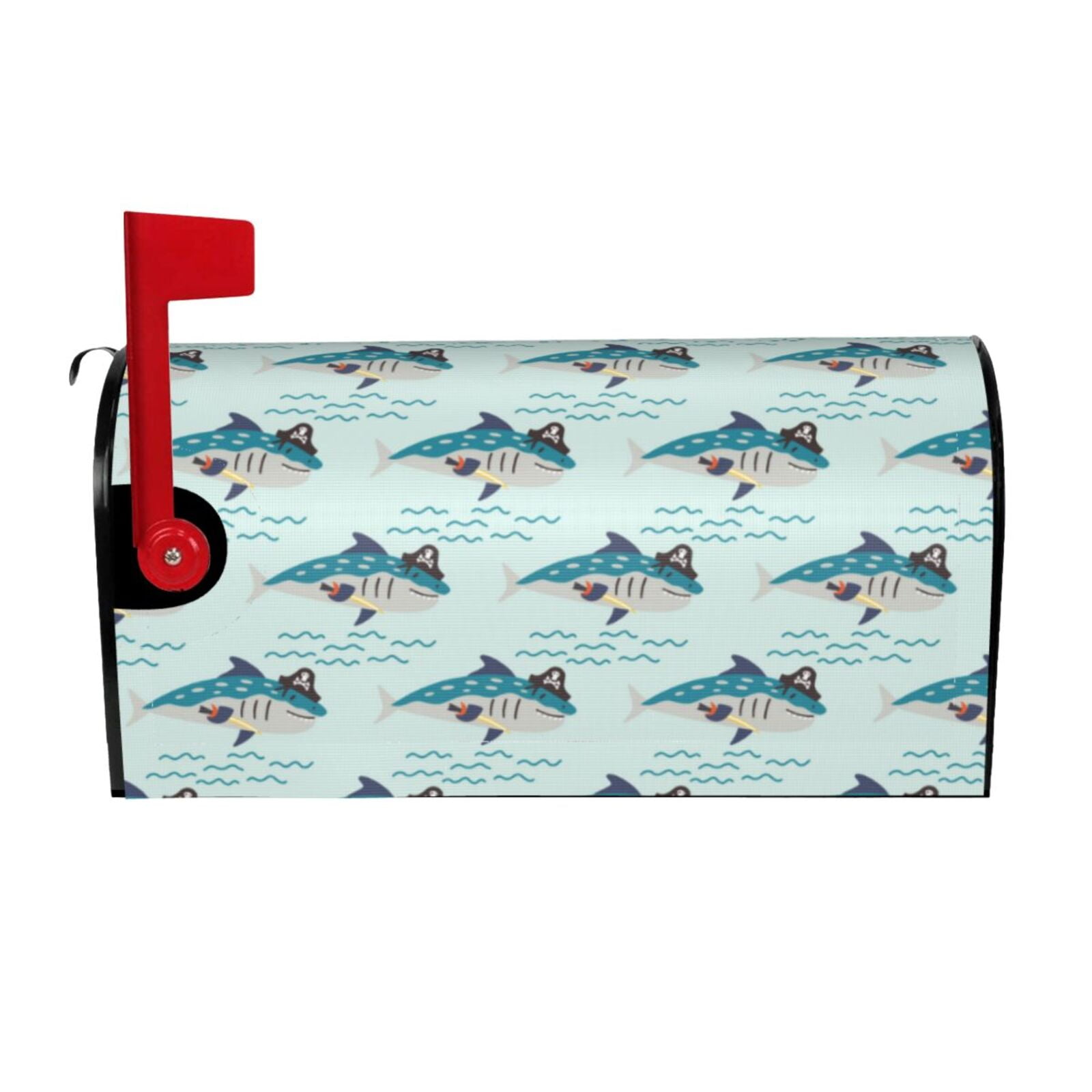 Mailbox Covers Magnetic Standard Size - Funny and Cute Pirate Shark ...