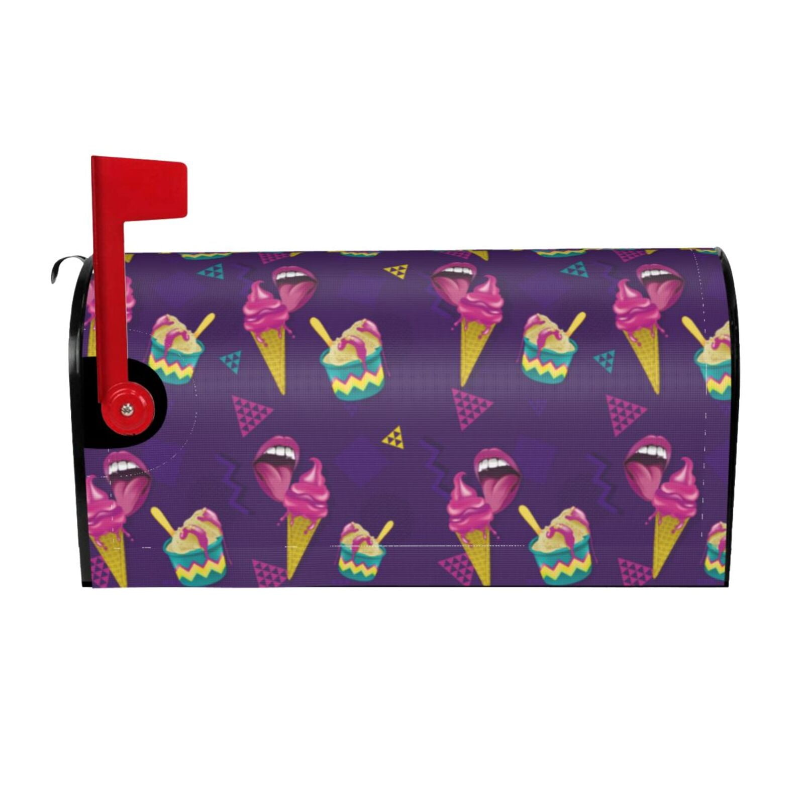 Mailbox Covers Magnetic Standard Size - Funny Ice Cream Print Purple ...