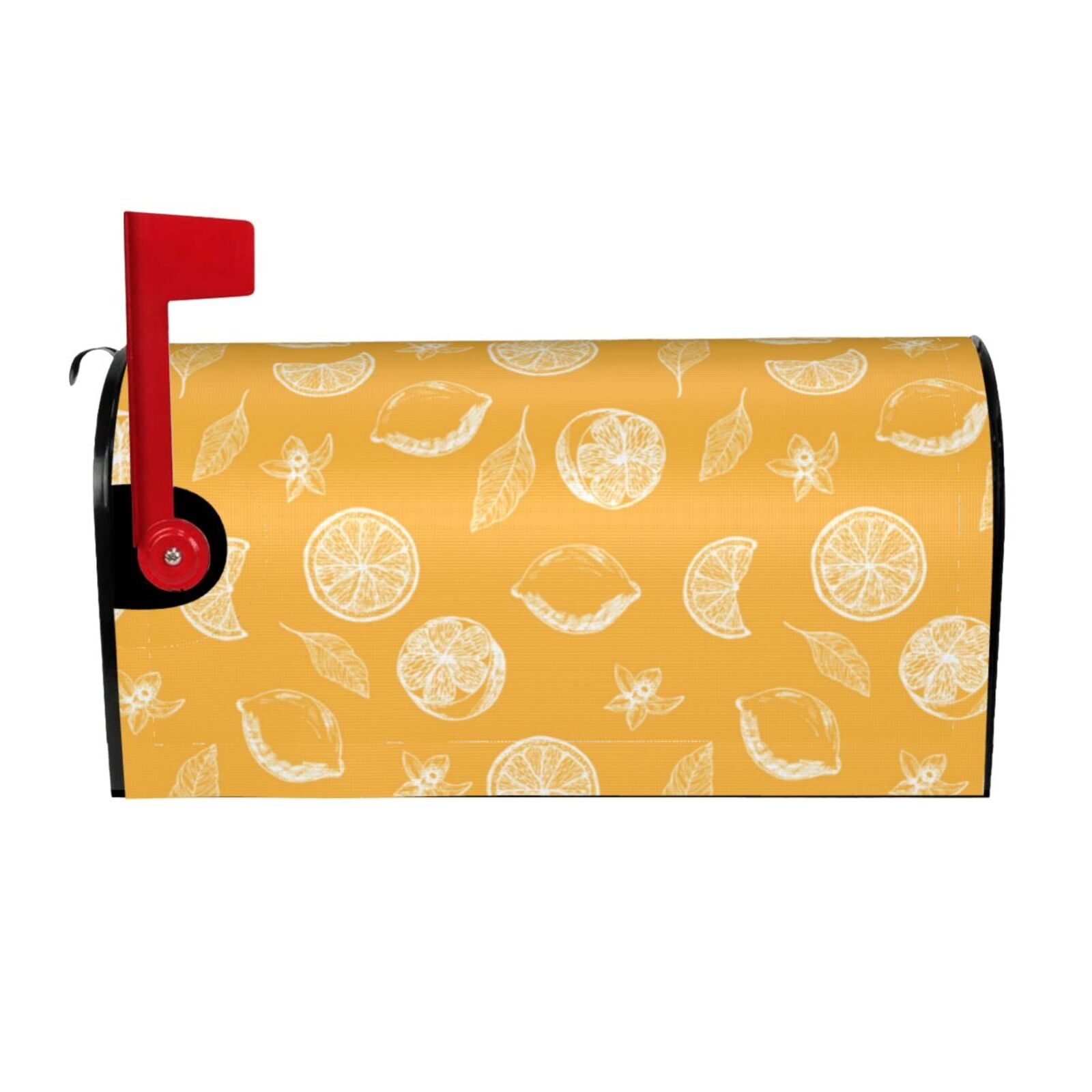 Mailbox Covers Magnetic Standard Size - Funny Lemon Flower Leaves ...