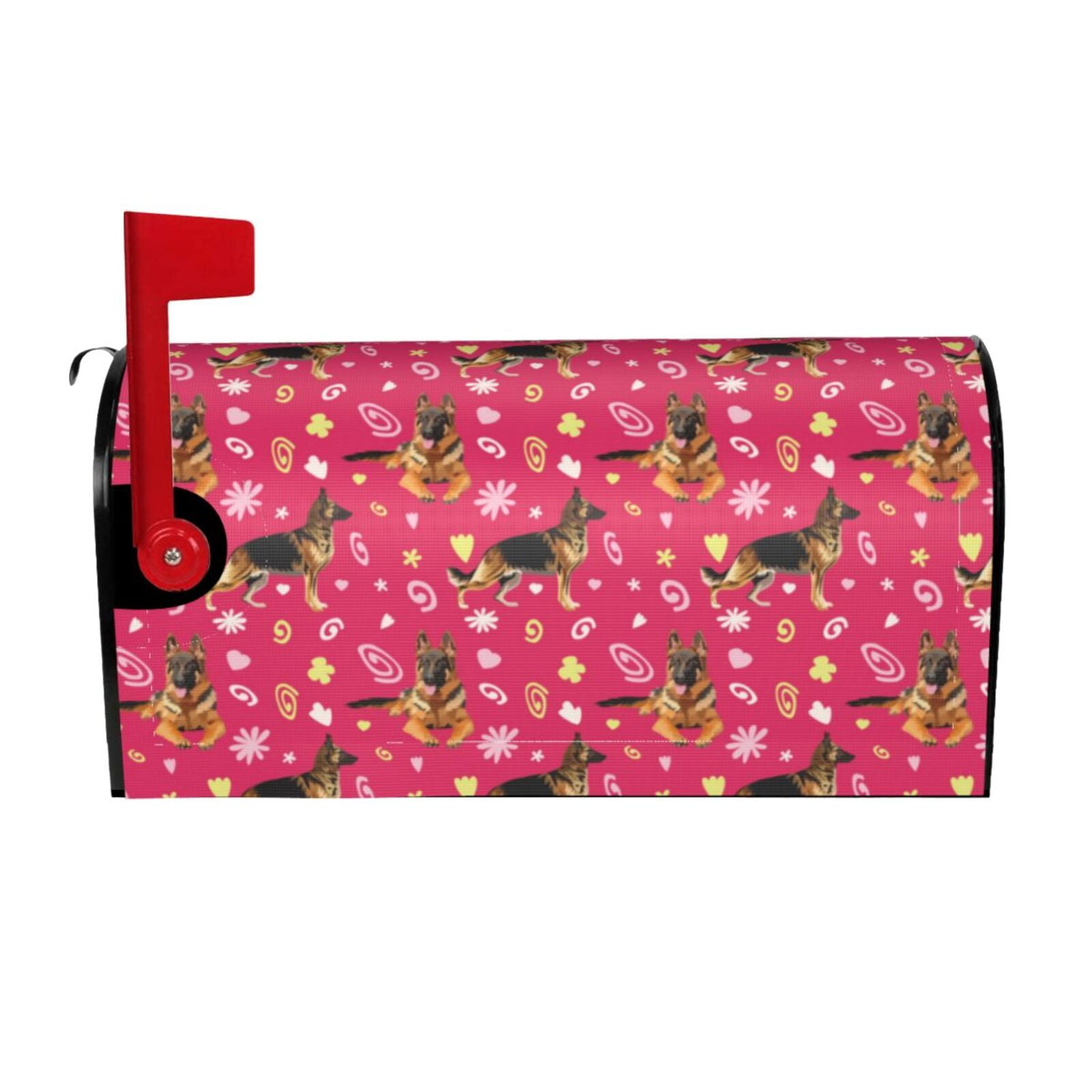 Mailbox Covers Magnetic Standard Size - German Shepherd Dog Flower Pink ...