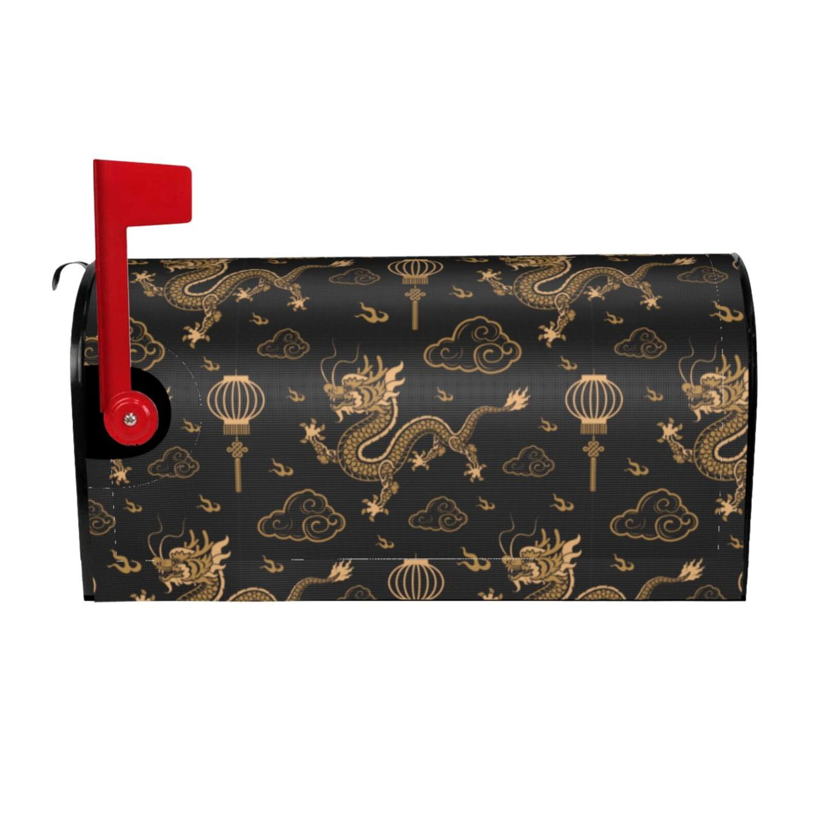 Mailbox Covers Magnetic Standard Size - Golden Chinese Dragon Clouds ...