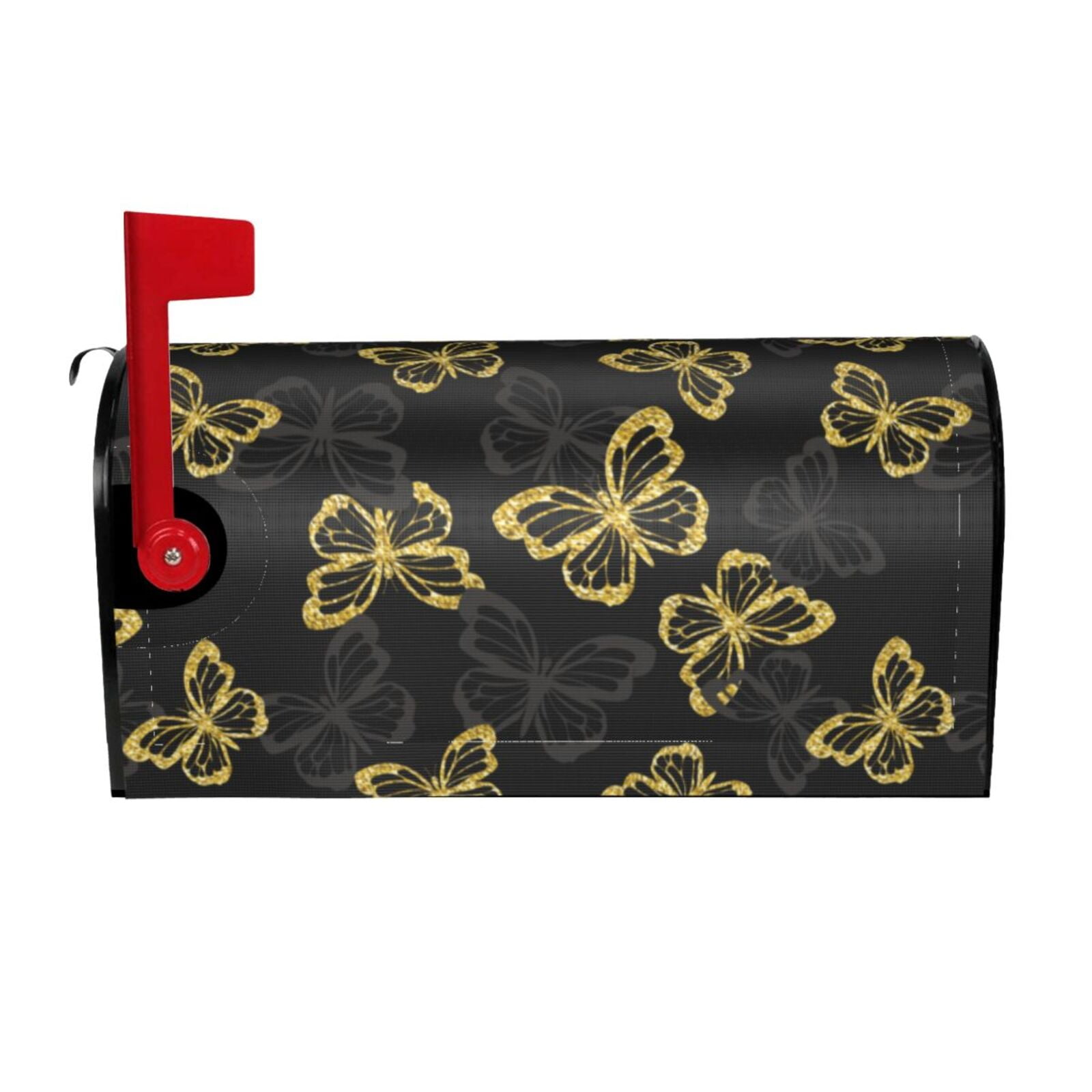 Mailbox Covers Magnetic Standard Size - Golden Glitter Butterflies ...