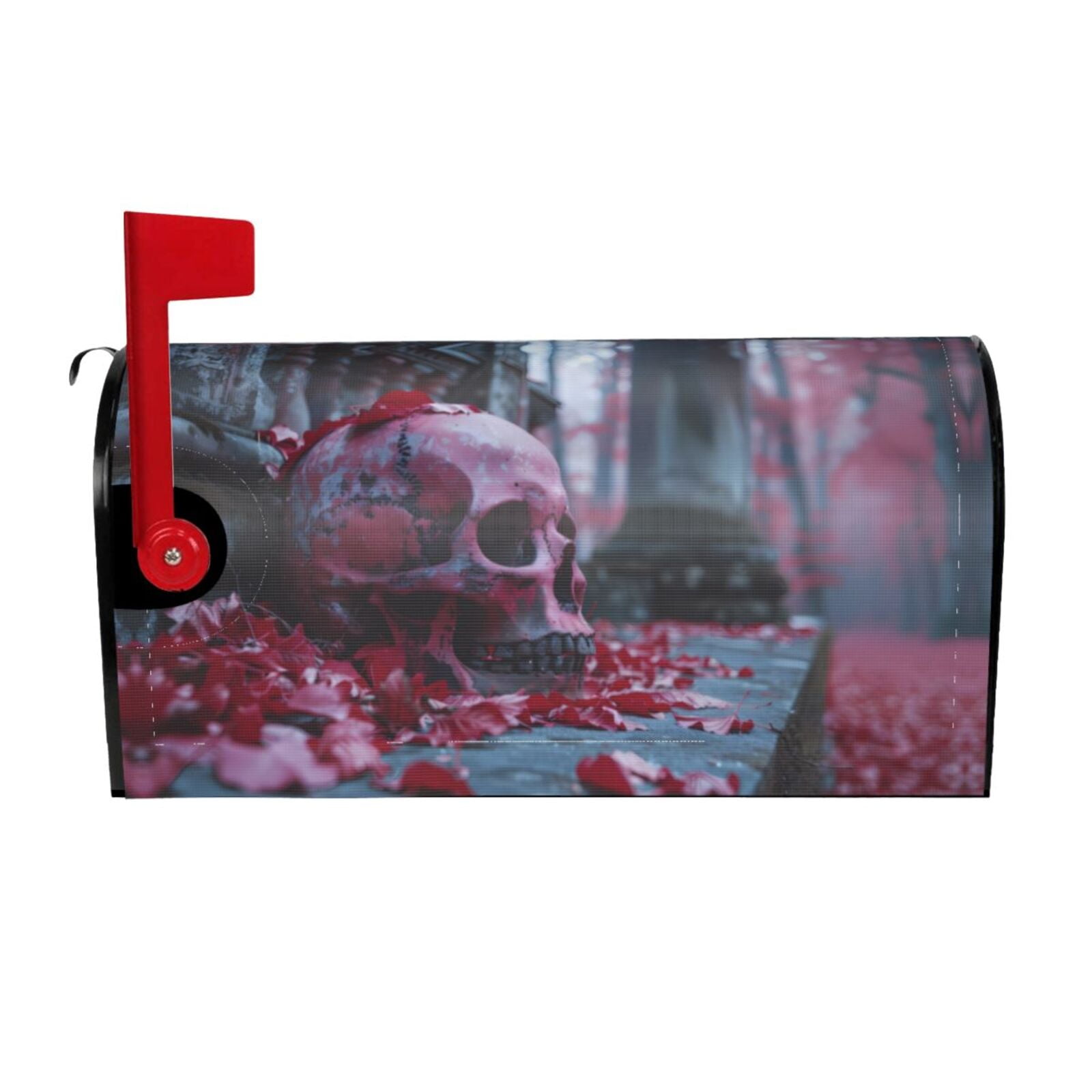 Mailbox Covers Magnetic Standard Size - Gothic Red Skull Cemetery ...