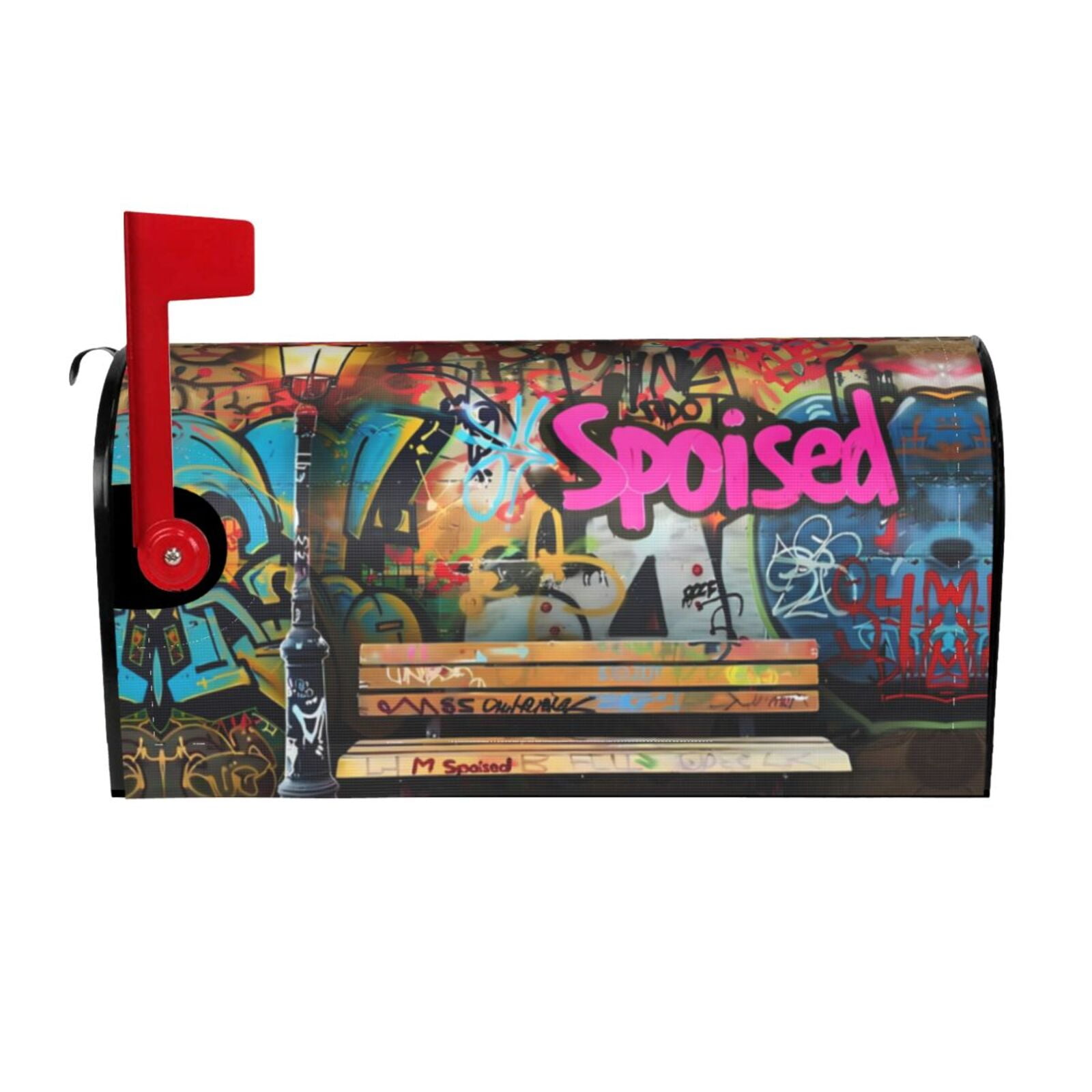 Mailbox Covers Magnetic Standard Size - Graffiti Lamp Urban Scene ...