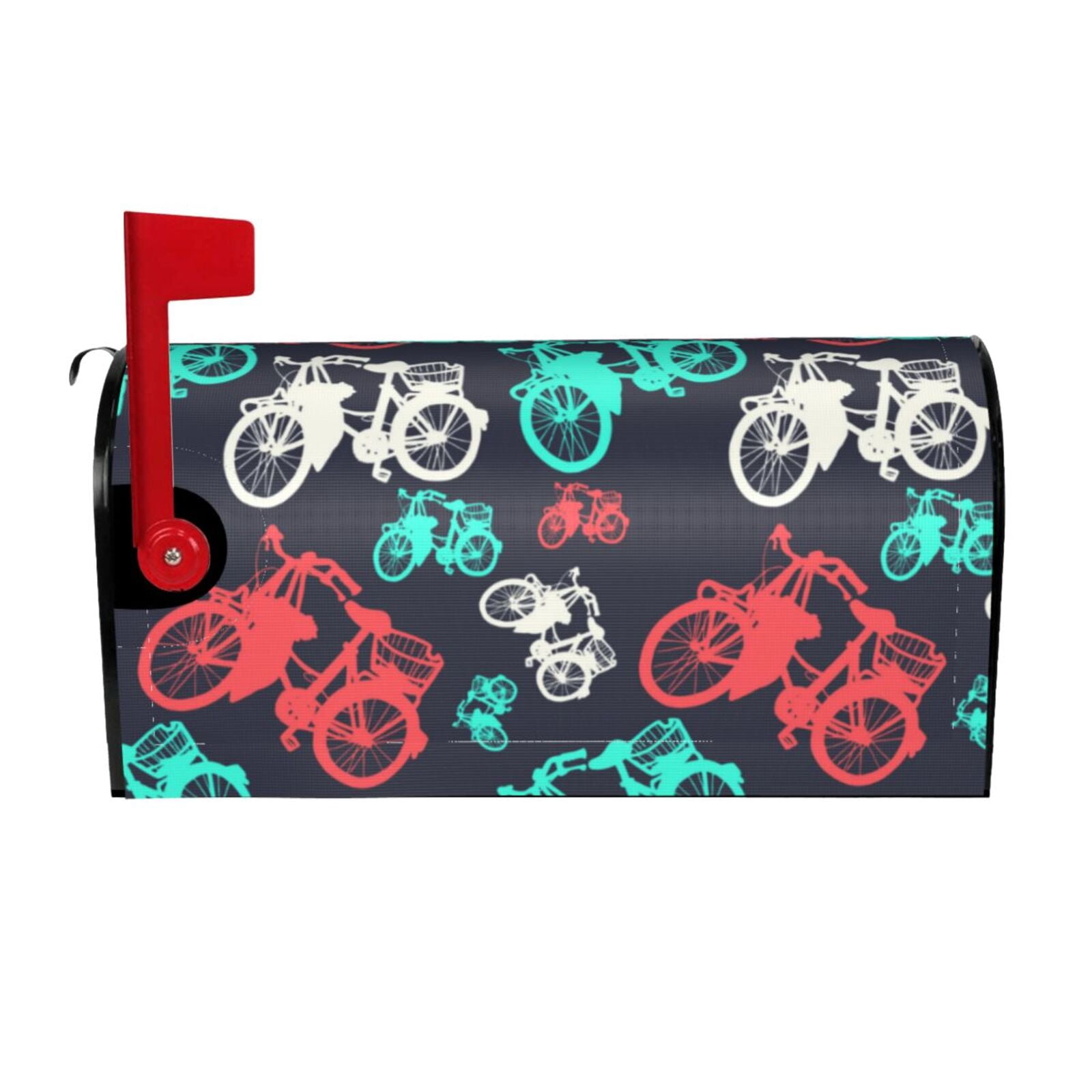 Mailbox Covers Magnetic Standard Size - Green Bike Pattern red ...
