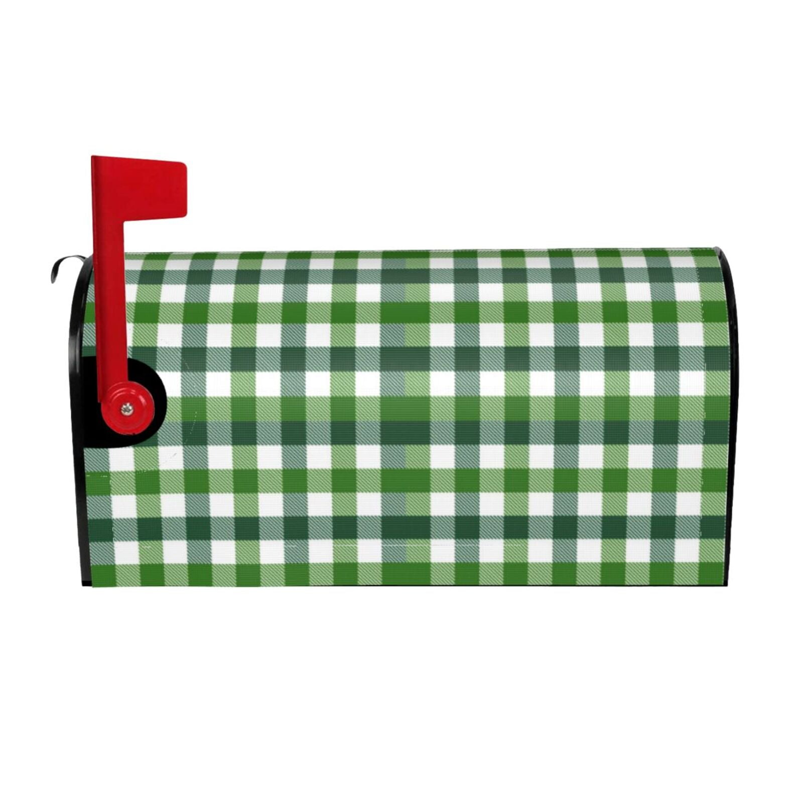 Mailbox Covers Magnetic Standard Size - Green Gingham plaid Checkered ...