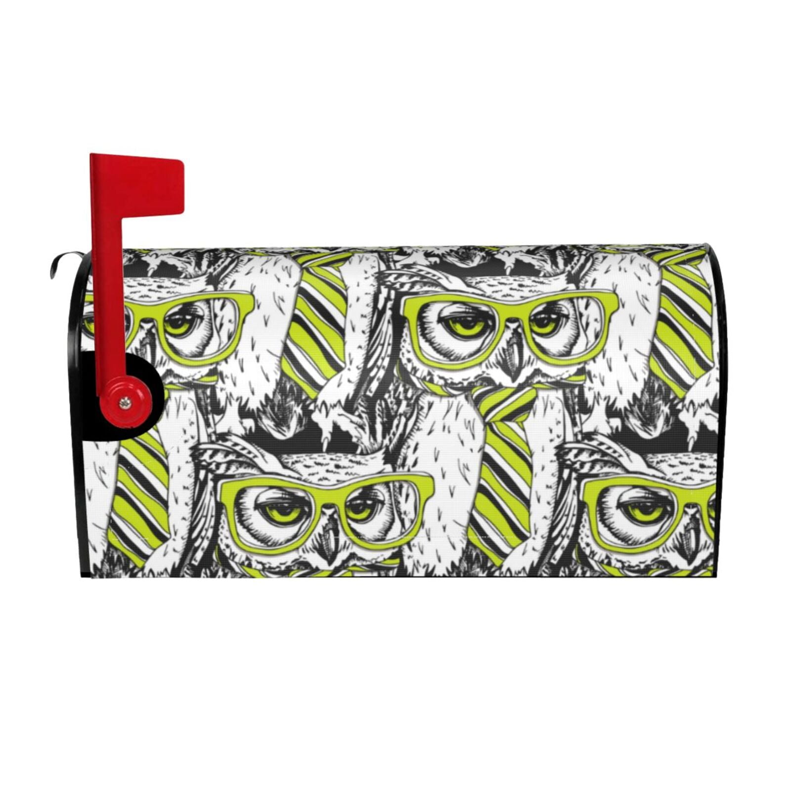 Mailbox Covers Magnetic Standard Size - Green Glasses Tie Owl ...