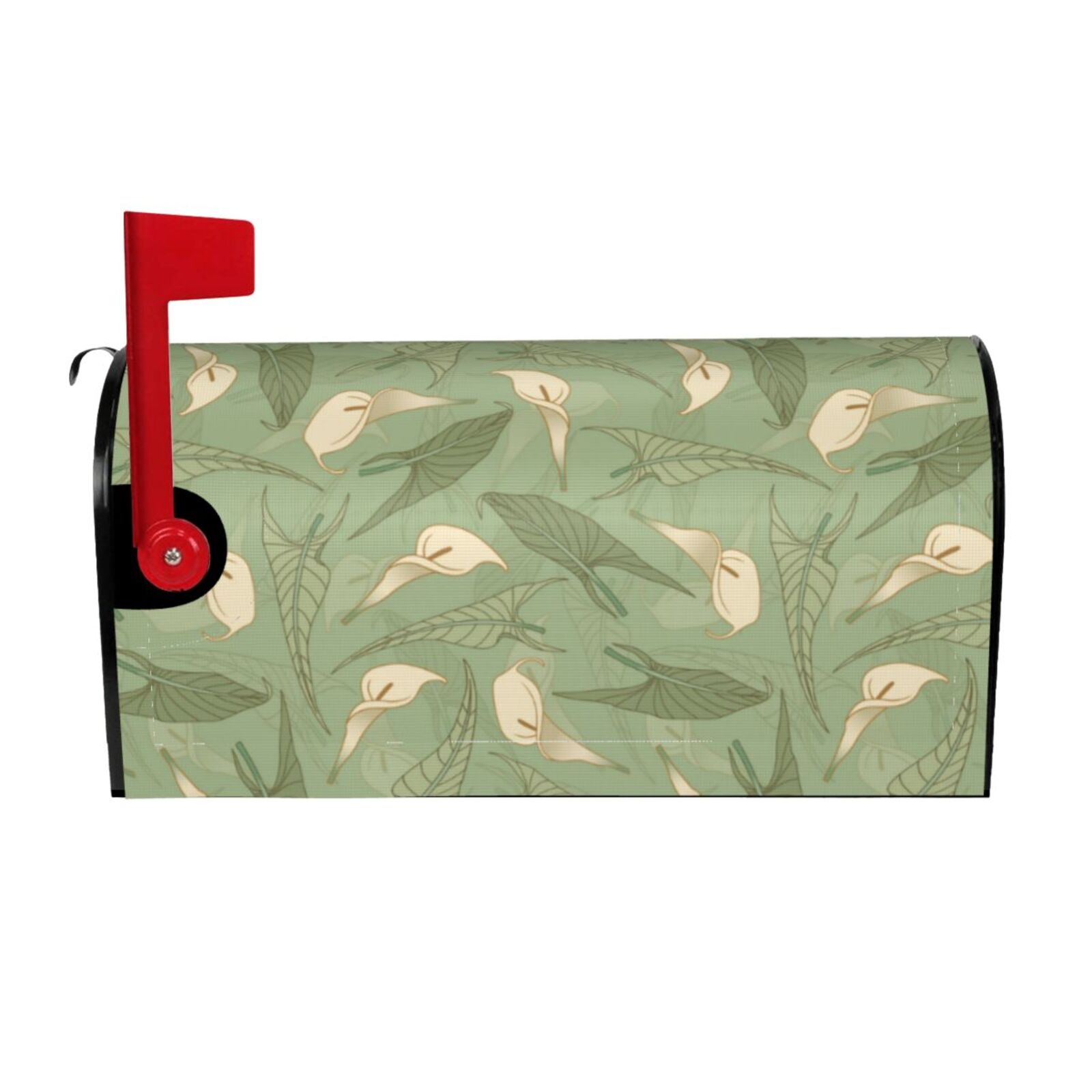 Mailbox Covers Magnetic Standard Size - Green Leaves Calla Lily Flowers ...