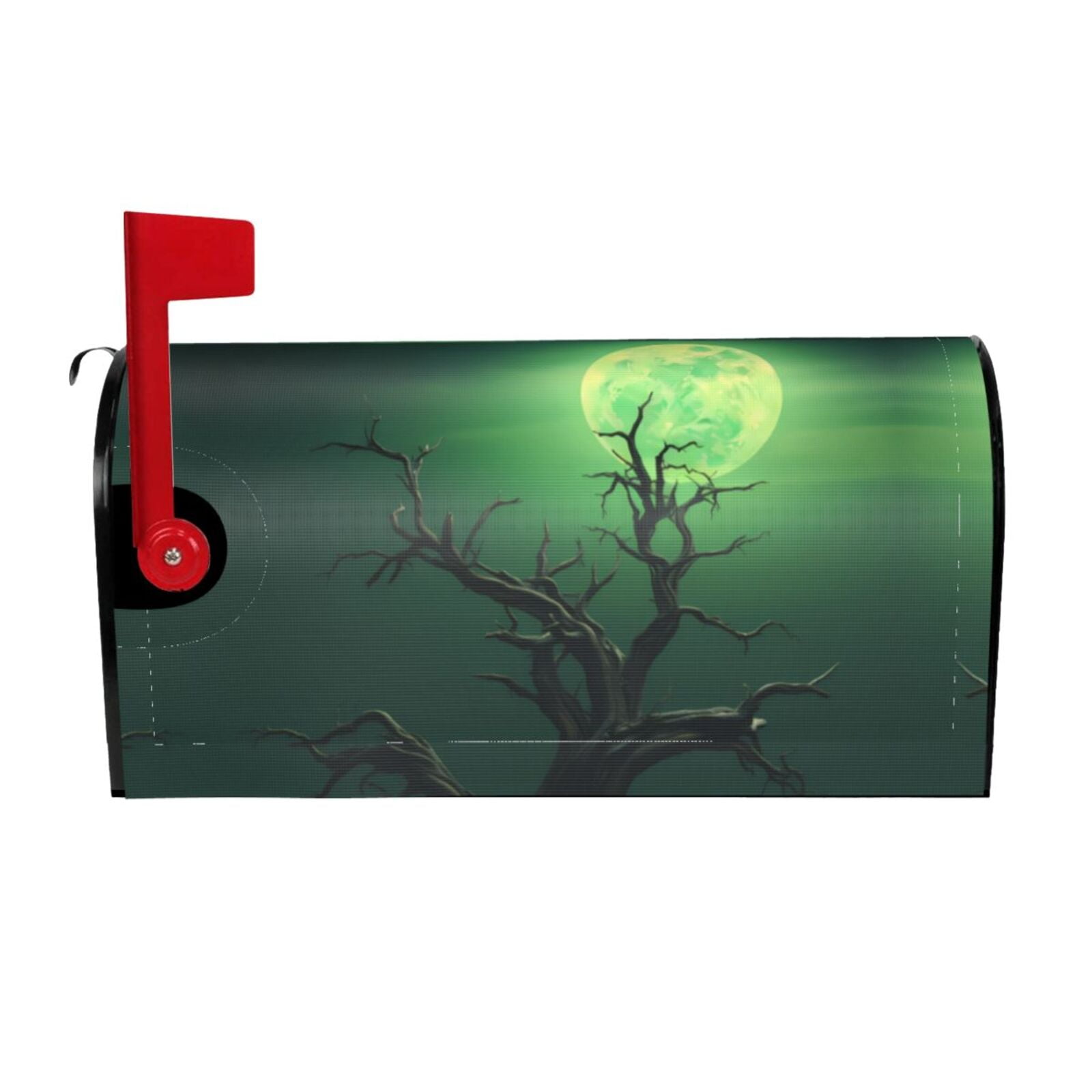 Mailbox Covers Magnetic Standard Size - Green Night Sky Moon Branches ...