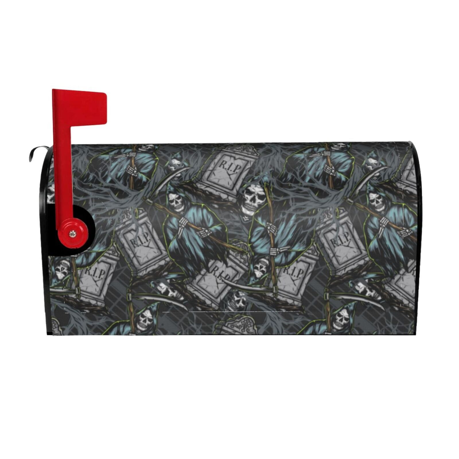Mailbox Covers Magnetic Standard Size - Grim Reaper Tombstones Pattern ...